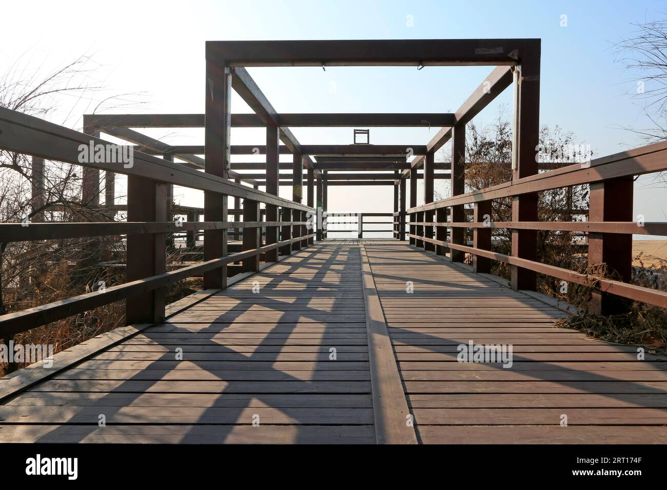 Wooden buildings in the park Stock Photo - Alamy