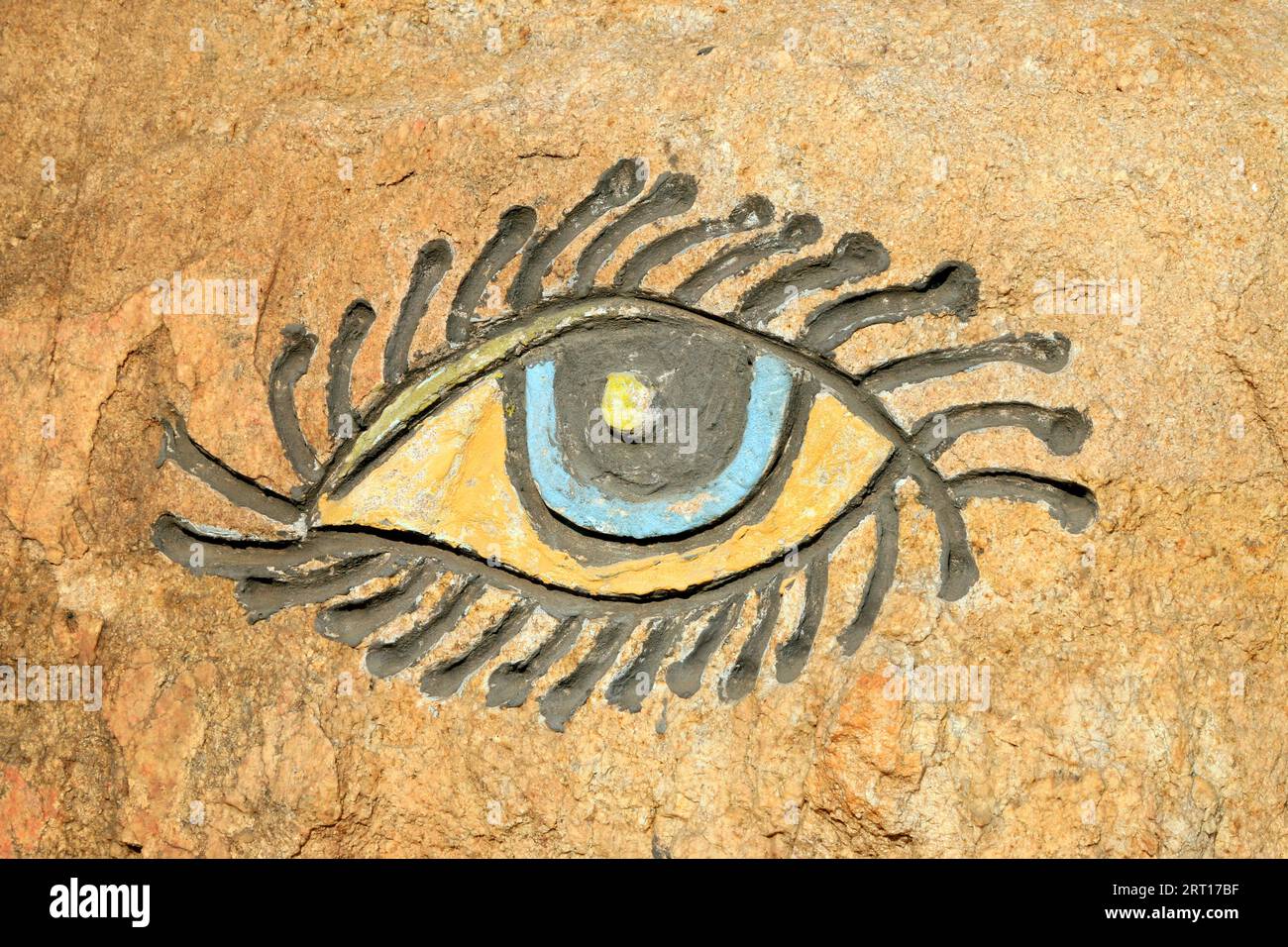 eye pattern carved on the rock Stock Photo - Alamy