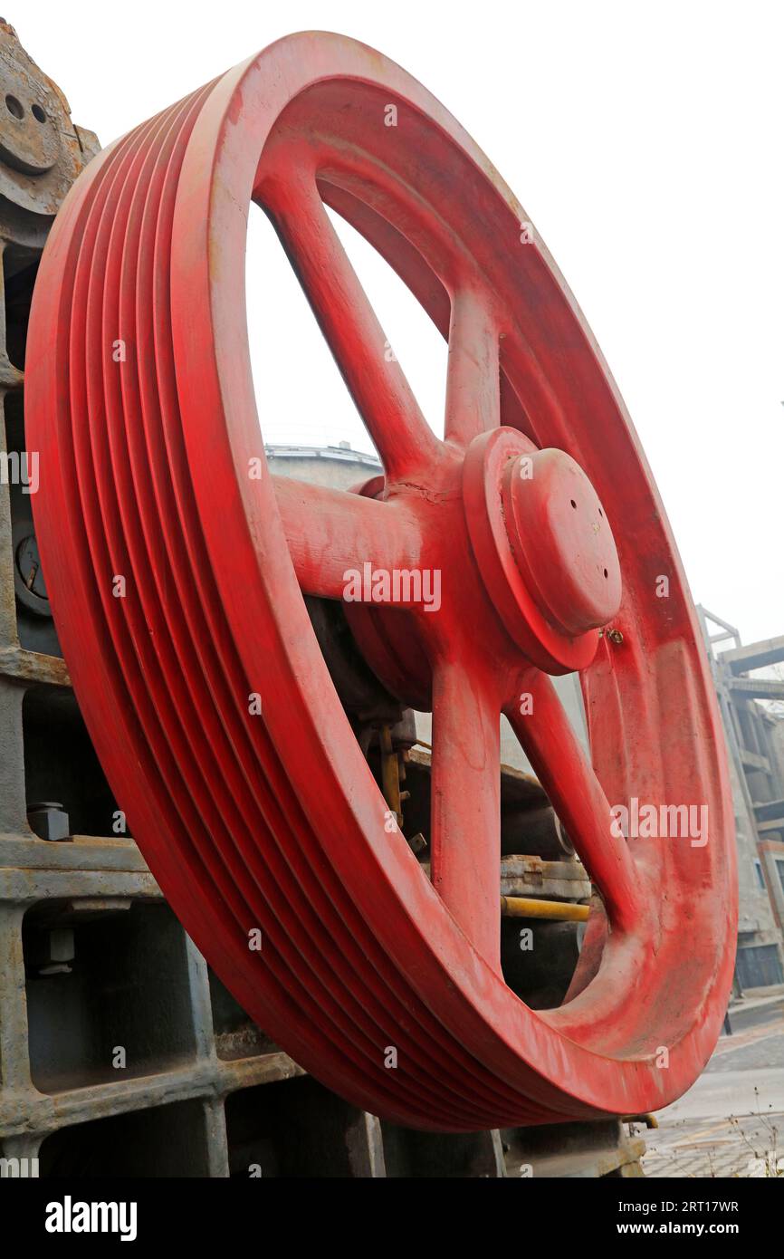abandoned large mechanical equipment wheel, closeup of photo Stock ...