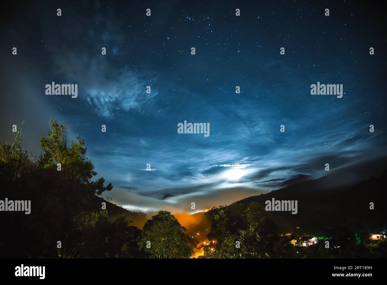 Starry Moonlit Night in the Brazilian Countryside Stock Photo - Alamy