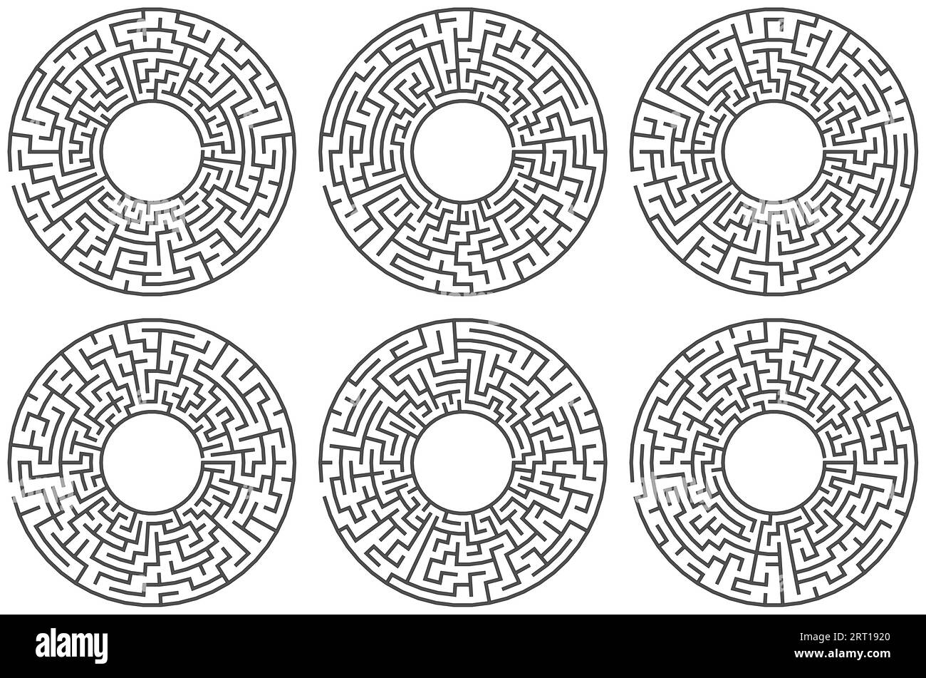 Abstract circular maze game collection for Cnc. laser cutting or kdp ...