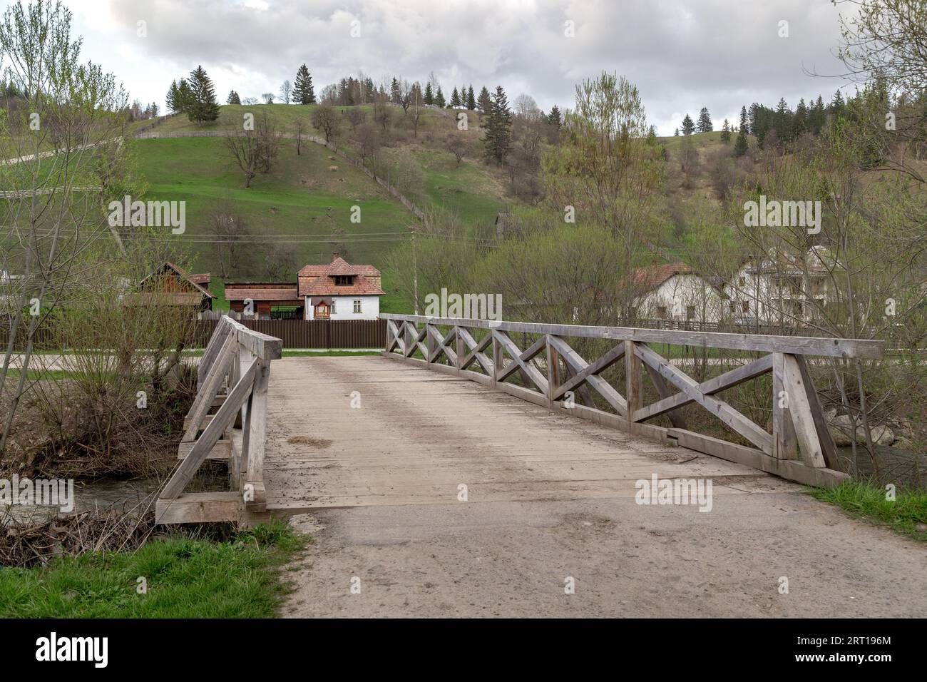 SADOVA, ROMANIA - APRIL 30, 2023: These are a few buildings in a small ...