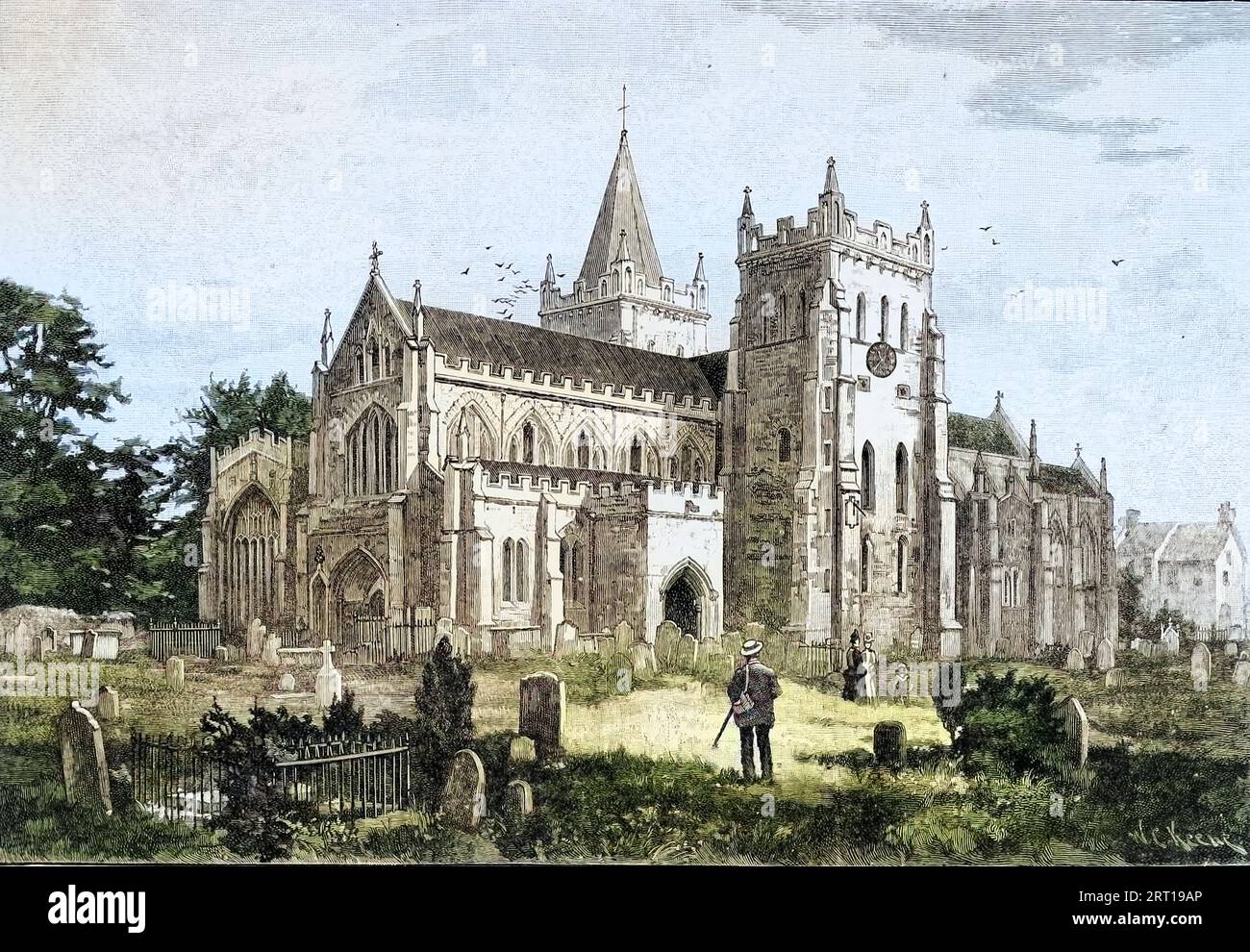 St thomas church historical drawing hi-res stock photography and images ...