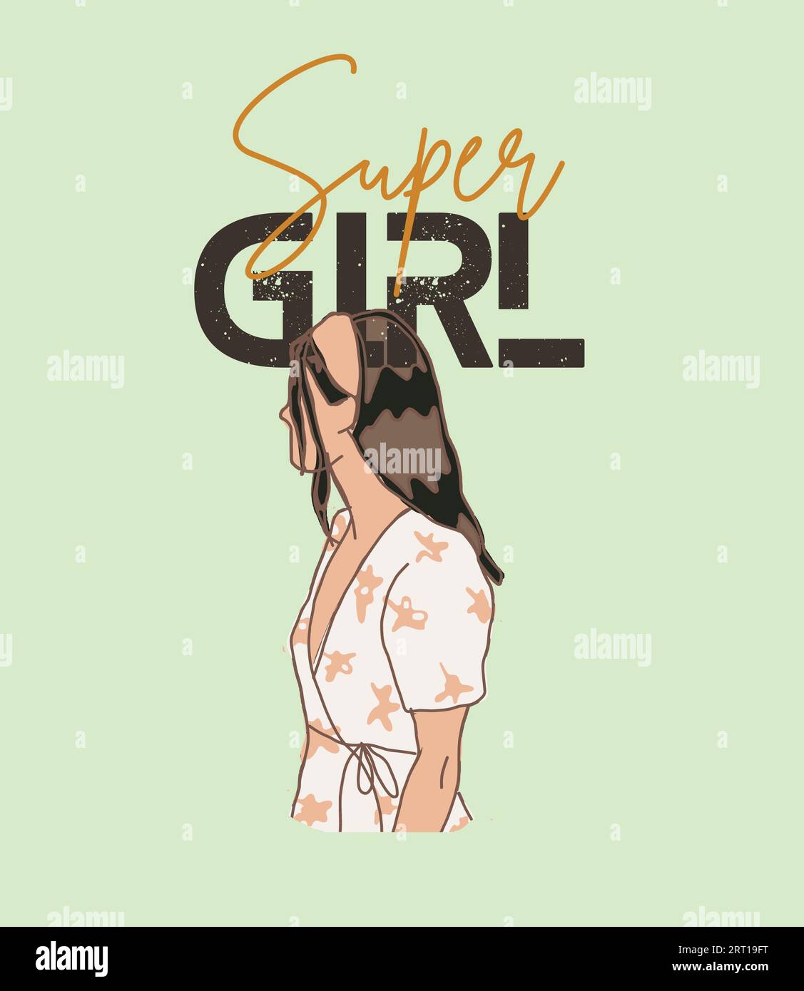 Super girl typography shirt Stock Vector Images - Alamy