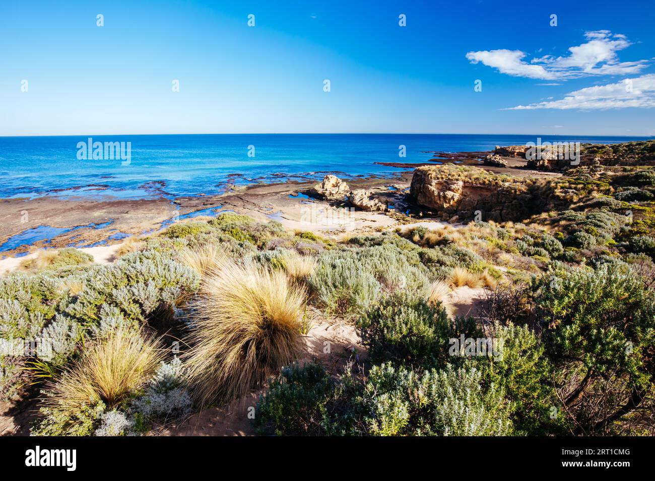 The lesser known Monforts Beach and its rockpool formations on a sunny ...