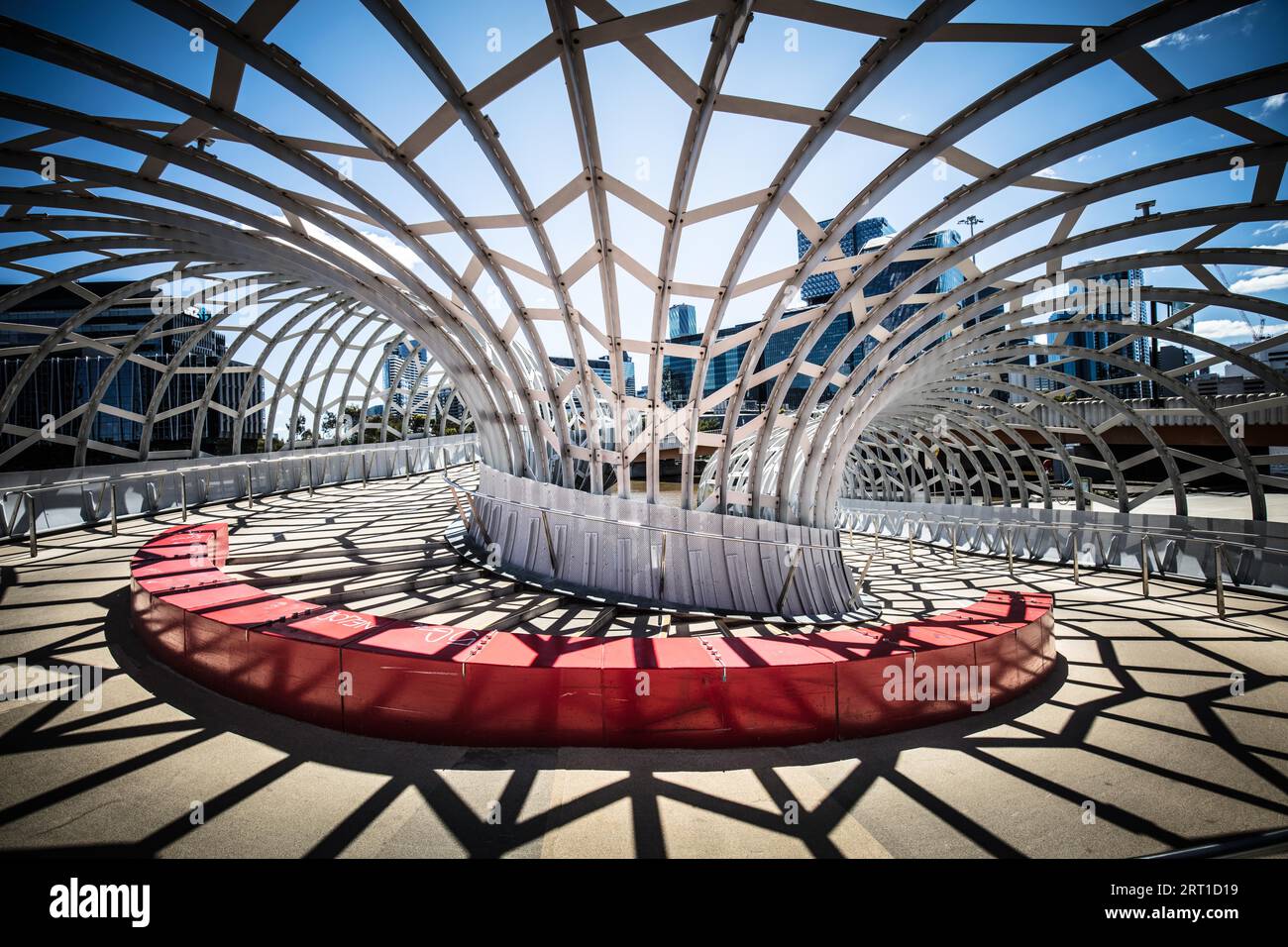 The iconic architecture of Webb Bridge on a warm spring morning in the ...