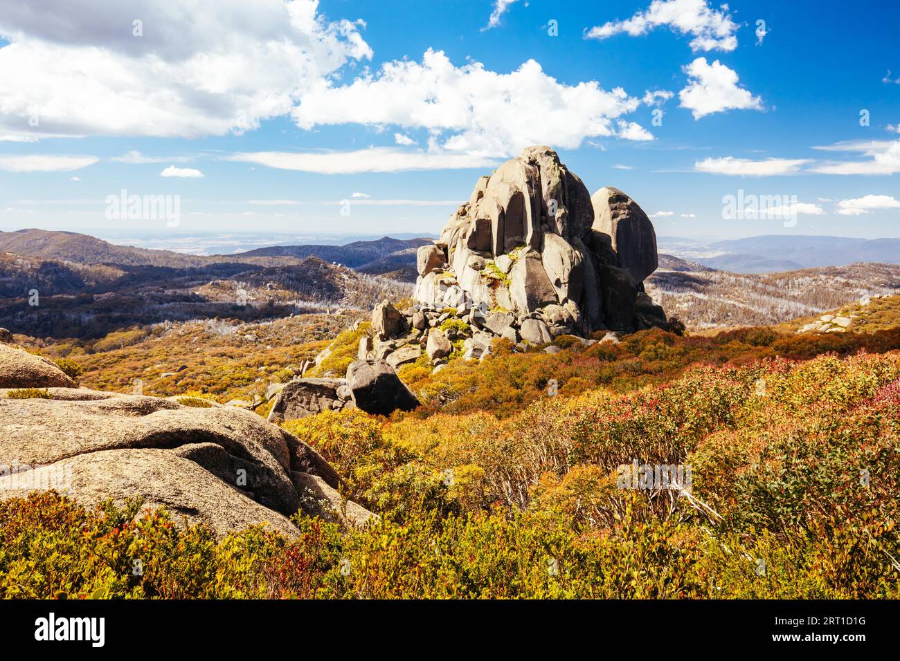 View of Cathedral Rock formation near The Hump at Mt Buffalo on a ...