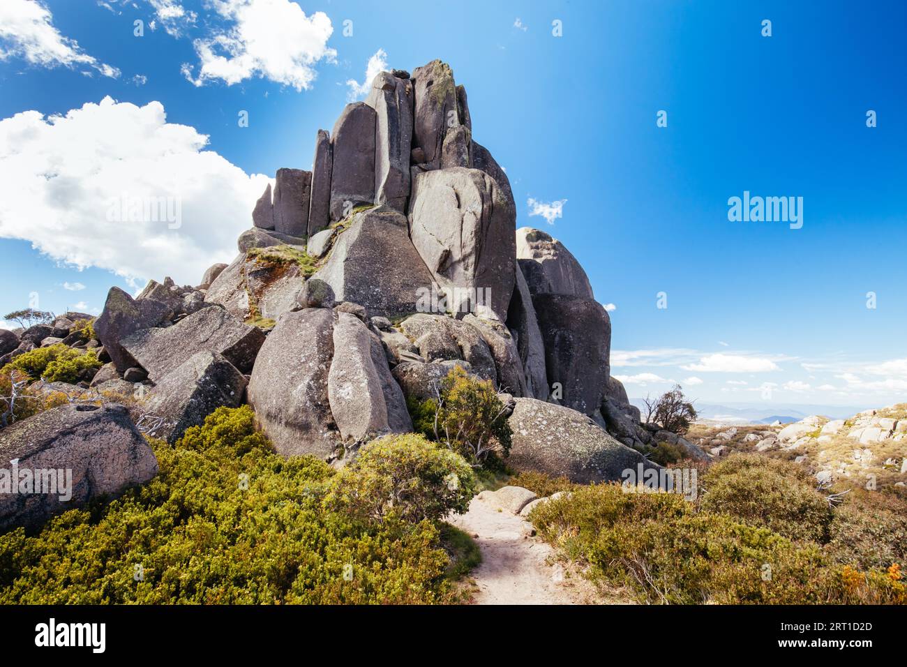 View of Cathedral Rock formation near The Hump at Mt Buffalo on a ...