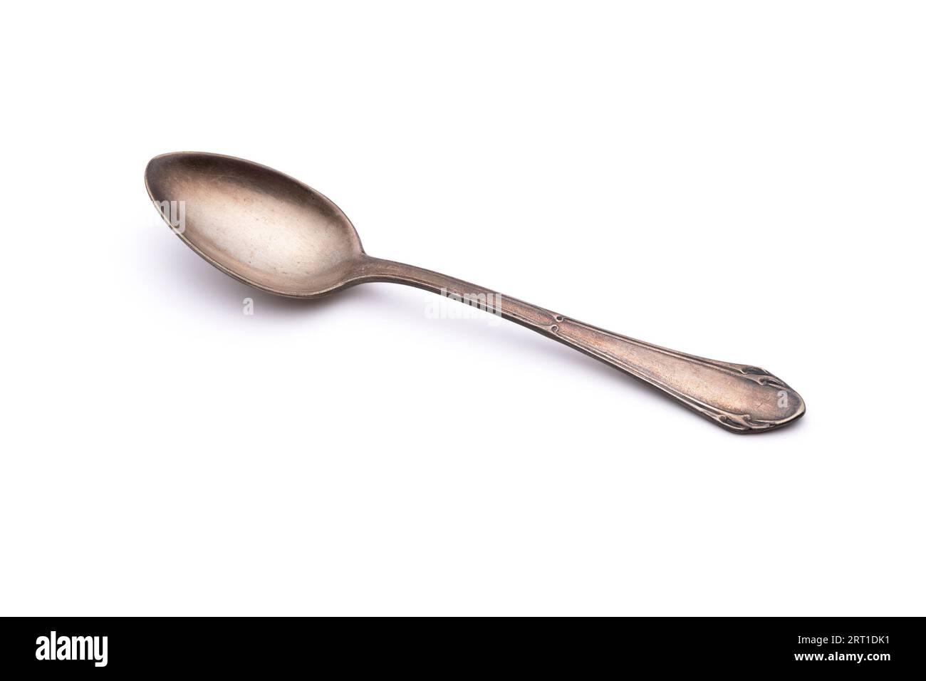 Old vintage spoon on white background Stock Photo - Alamy