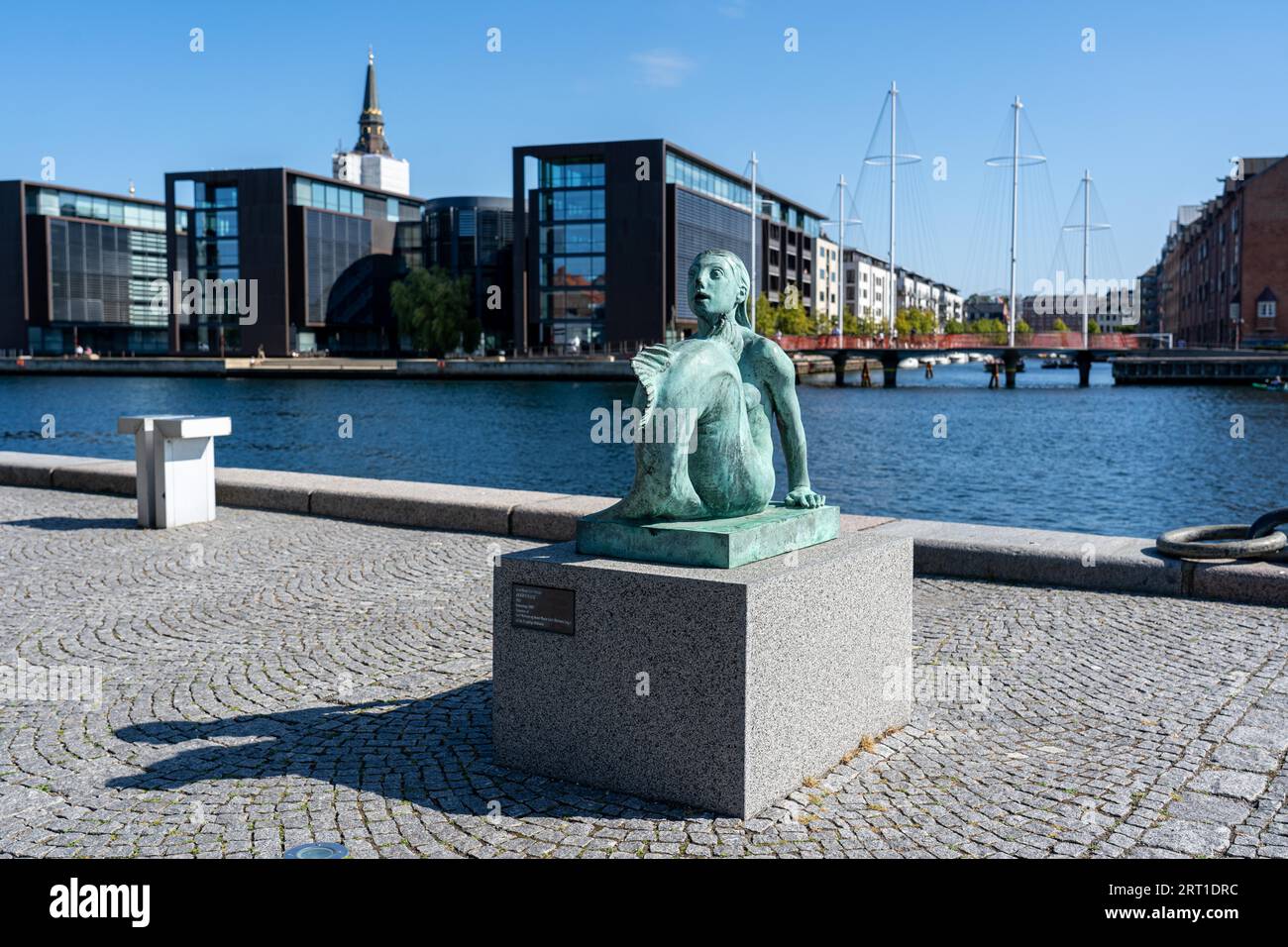 Copenhagen, Denmark -September 2, 2021: Bronze sculpture Mermaid ...