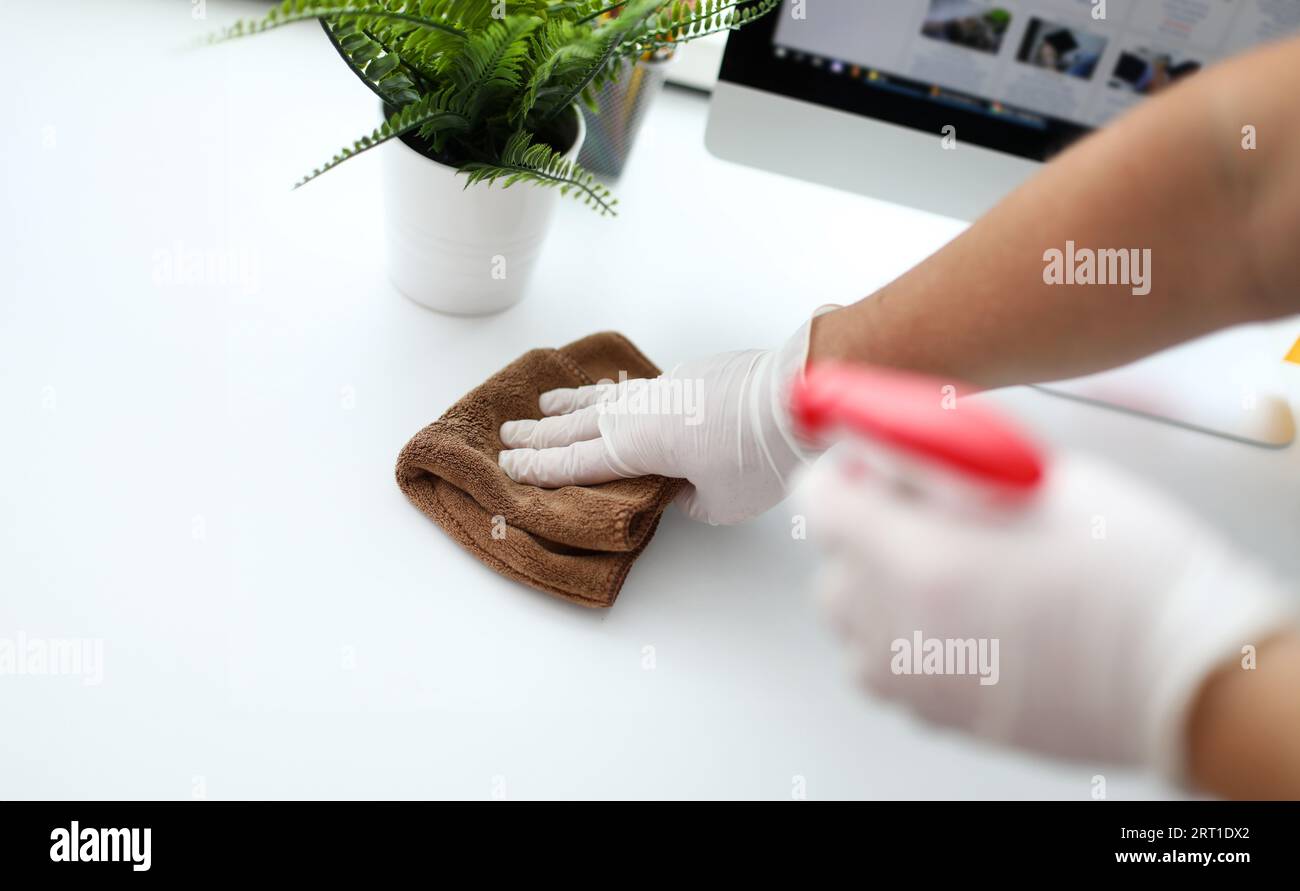 Precisely clean office table Stock Photo - Alamy