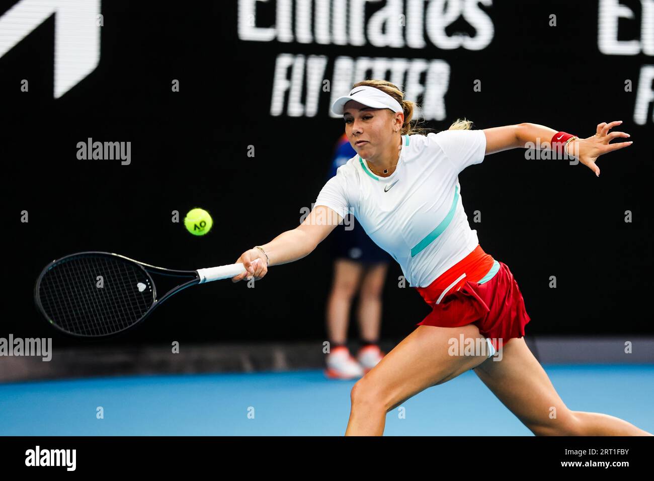 MELBOURNE, AUSTRALIA, JANUARY 23: Amanda Anisimova of USA on her way to ...