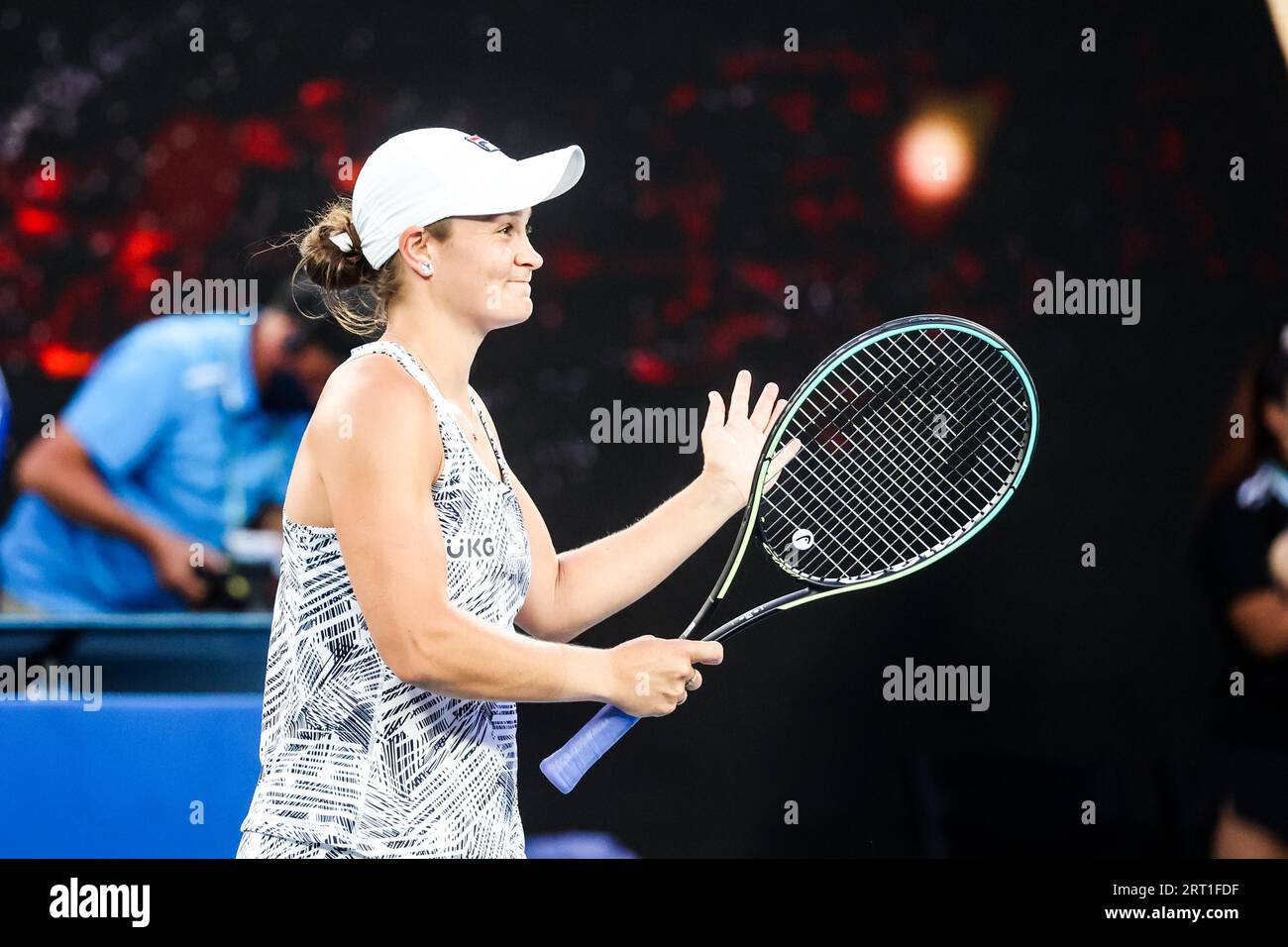 MELBOURNE, AUSTRALIA, JANUARY 23: Ashleigh Barty of Australia on her ...