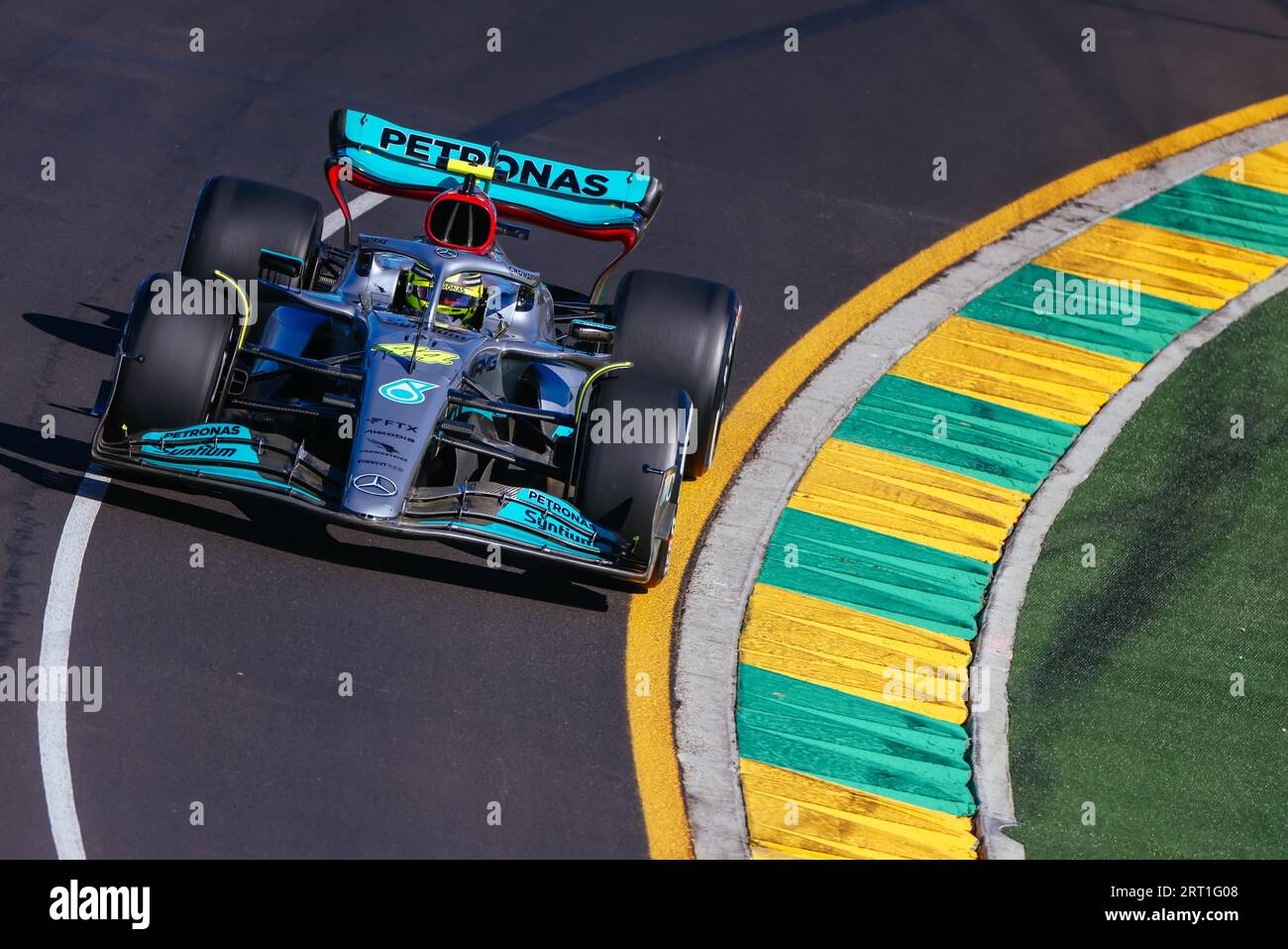 MELBOURNE, AUSTRALIA, APRIL 8: Lewis Hamilton of Great Britain drives ...