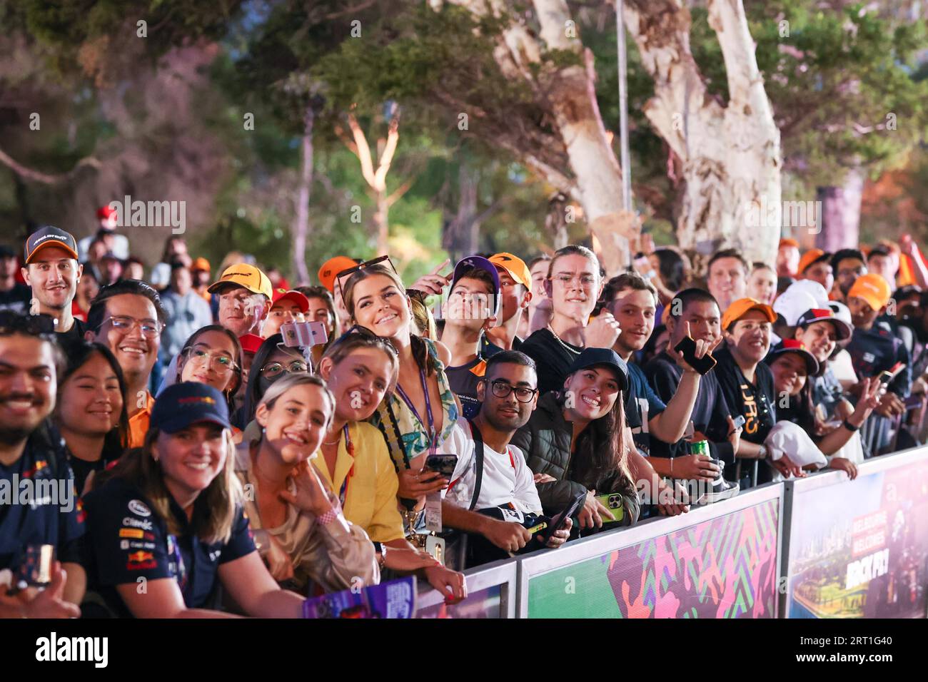 MELBOURNE, AUSTRALIA, APRIL 9: Night time crowds wait for drivers at ...