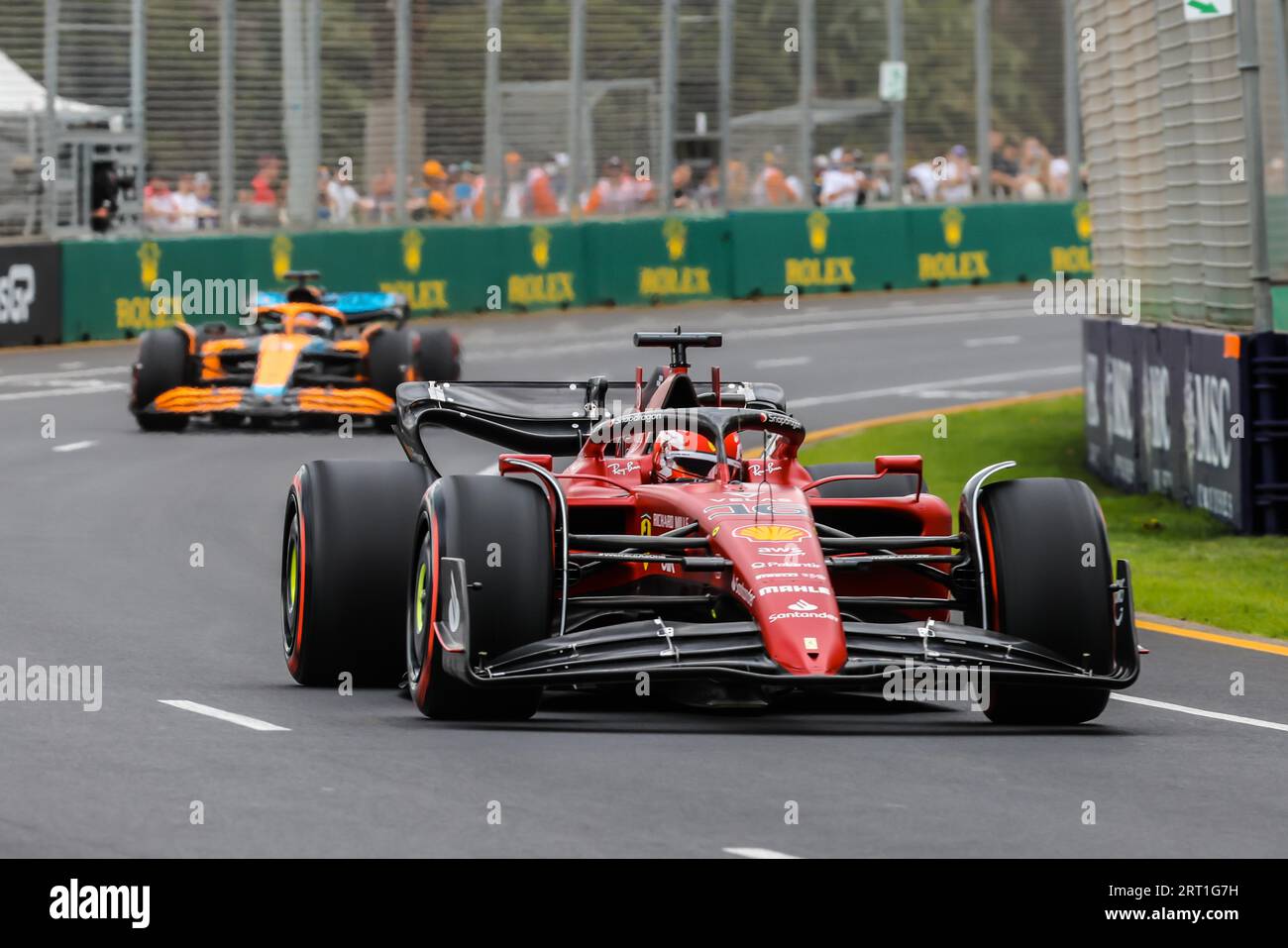 MELBOURNE, AUSTRALIA, APRIL 9: Charles Leclerc of Monaco drives the number 16 Ferrari F1-75 ...