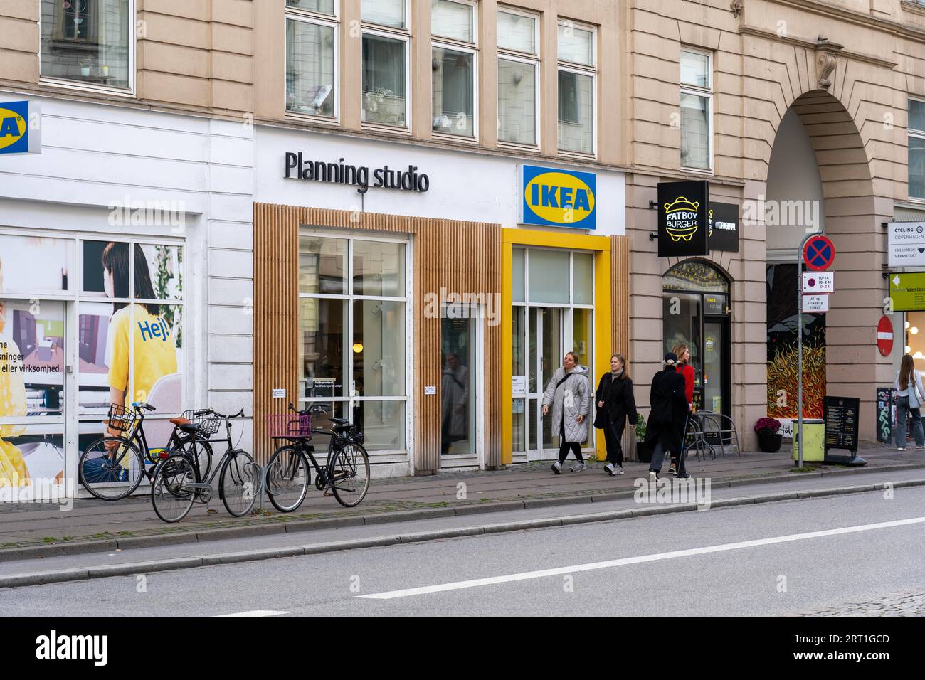 Copenhagen, Denmark, October 16, 2022: Store front of the IKEA planning ...
