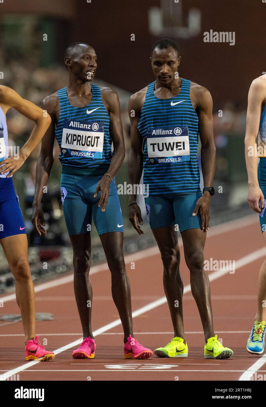 Boaz Kiprugut and Cornelius Tuwei of Kenya competing in the Allianz ...