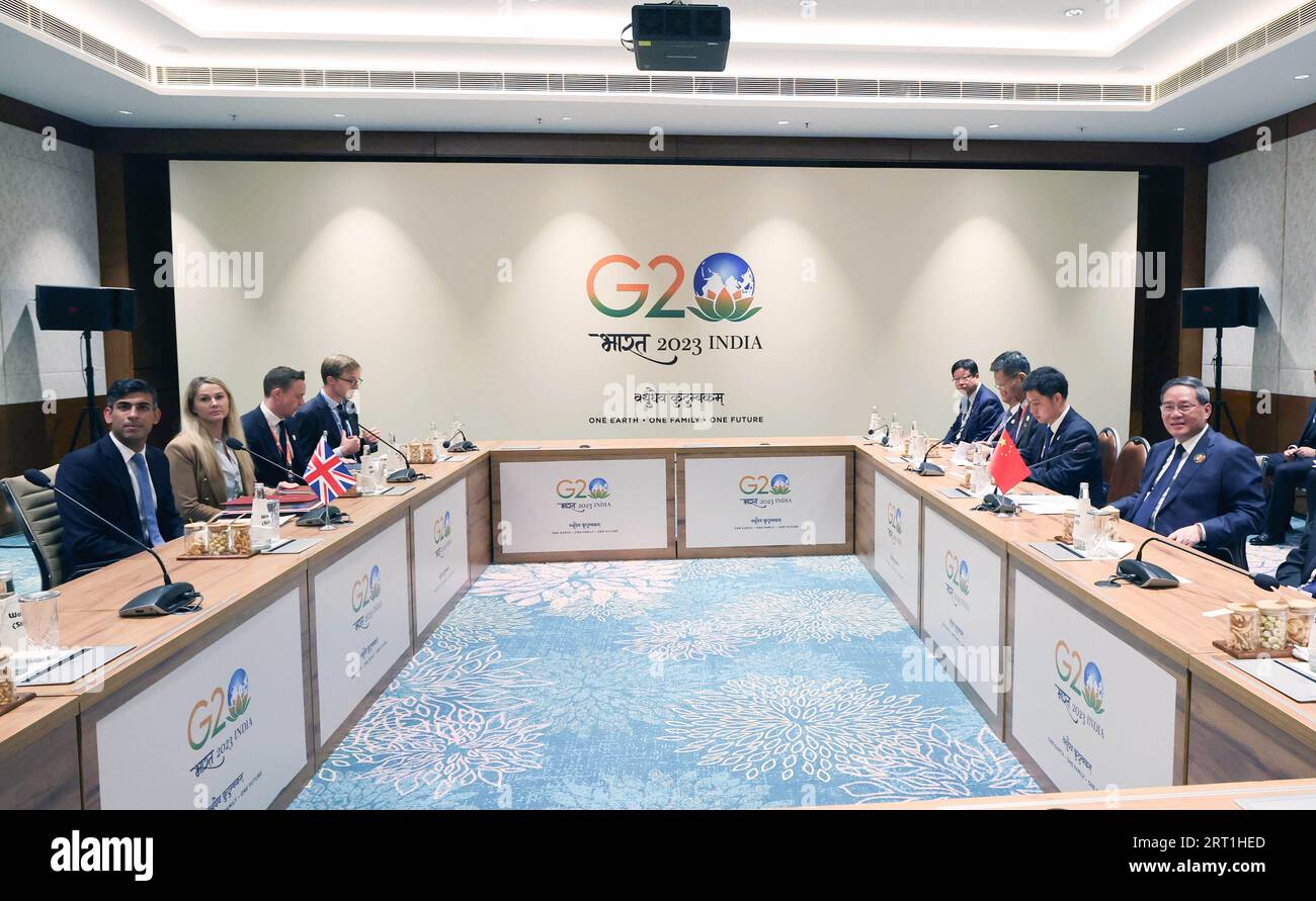 New Delhi, India. 10th Sep, 2023. Chinese Premier Li Qiang meets with ...