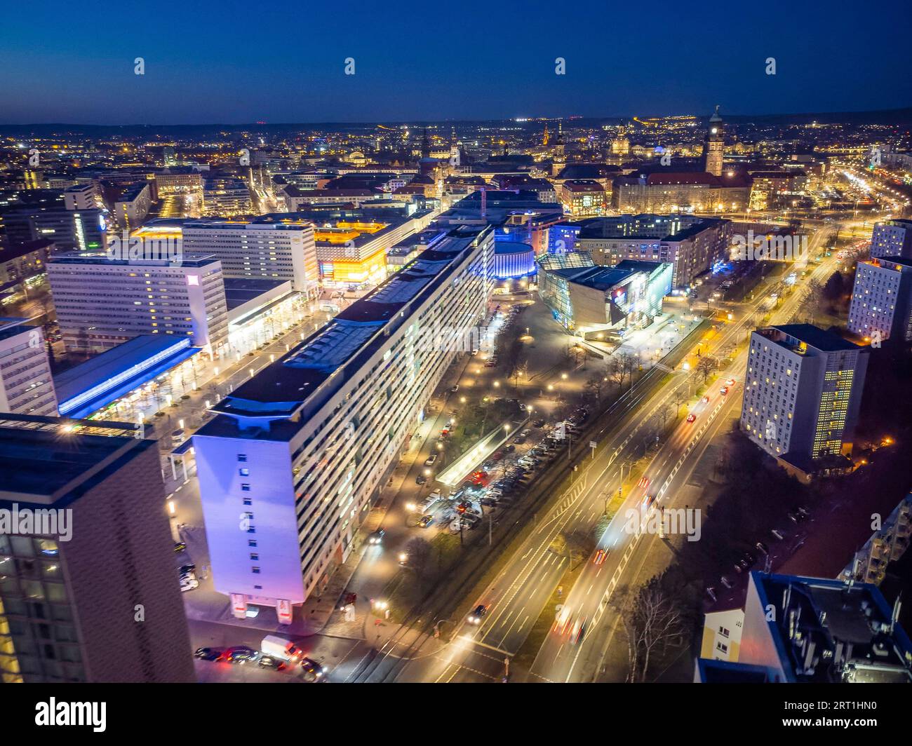 Prager Strasse and St. Petersburger Strasse, with the Prager Spitze ...