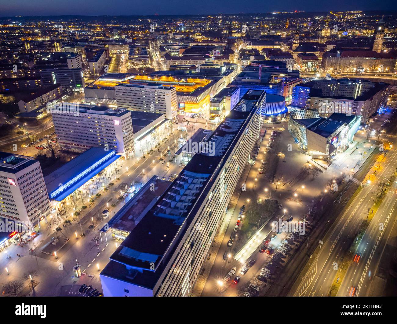 Prager Strasse and St. Petersburger Strasse, with the Prager Spitze ...