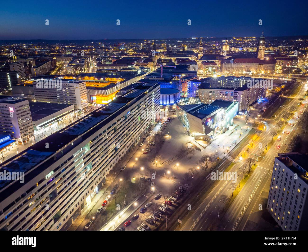 Prager Strasse and St. Petersburger Strasse, with the Prager Spitze ...