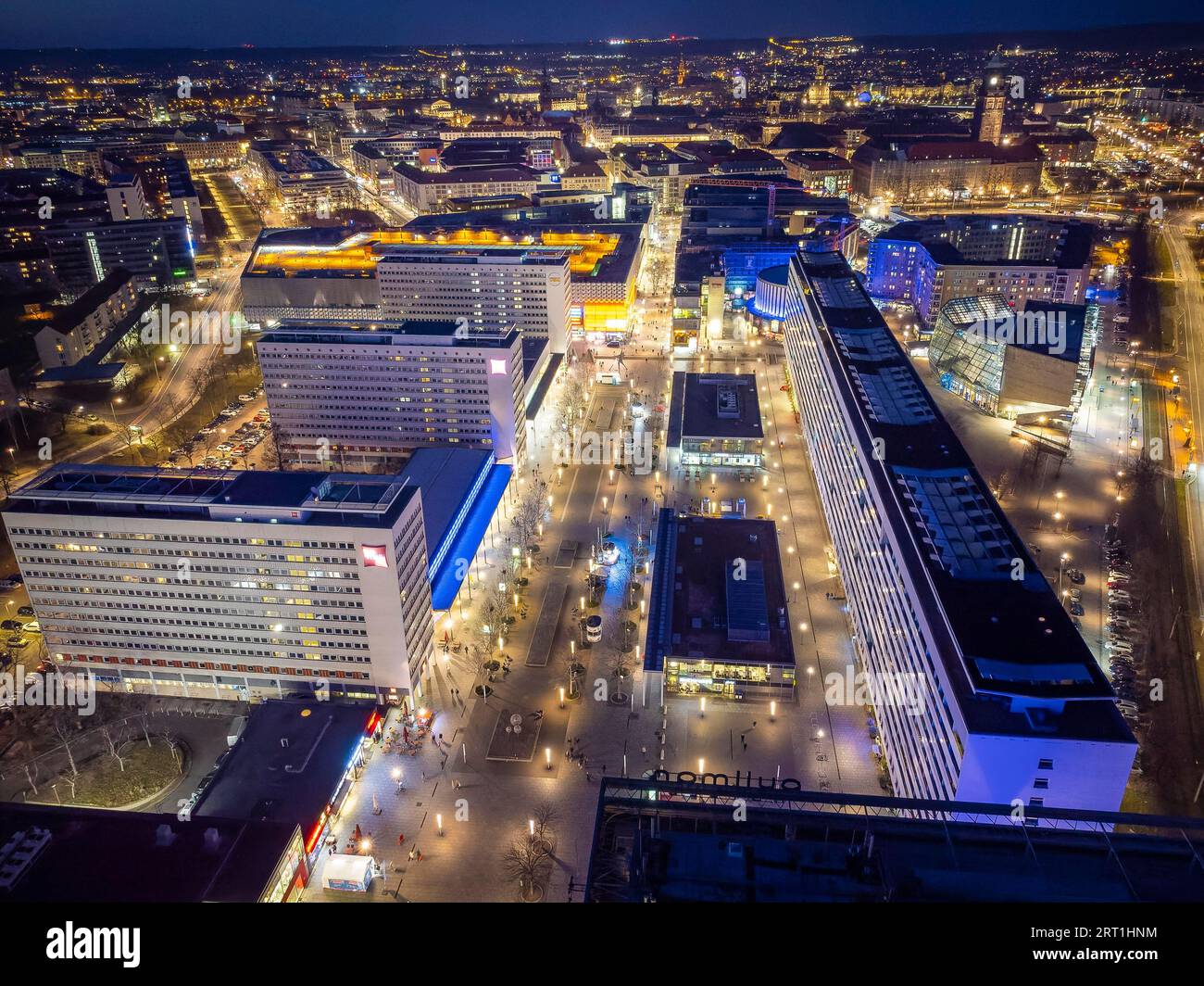 Prager Strasse and St. Petersburger Strasse, with the Prager Spitze ...