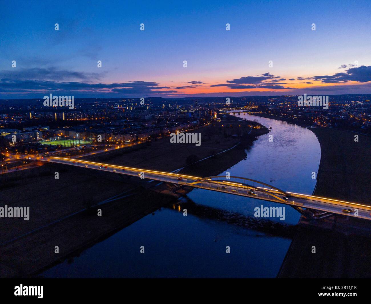 Waldschloesschen Bridge in the evening Stock Photo - Alamy