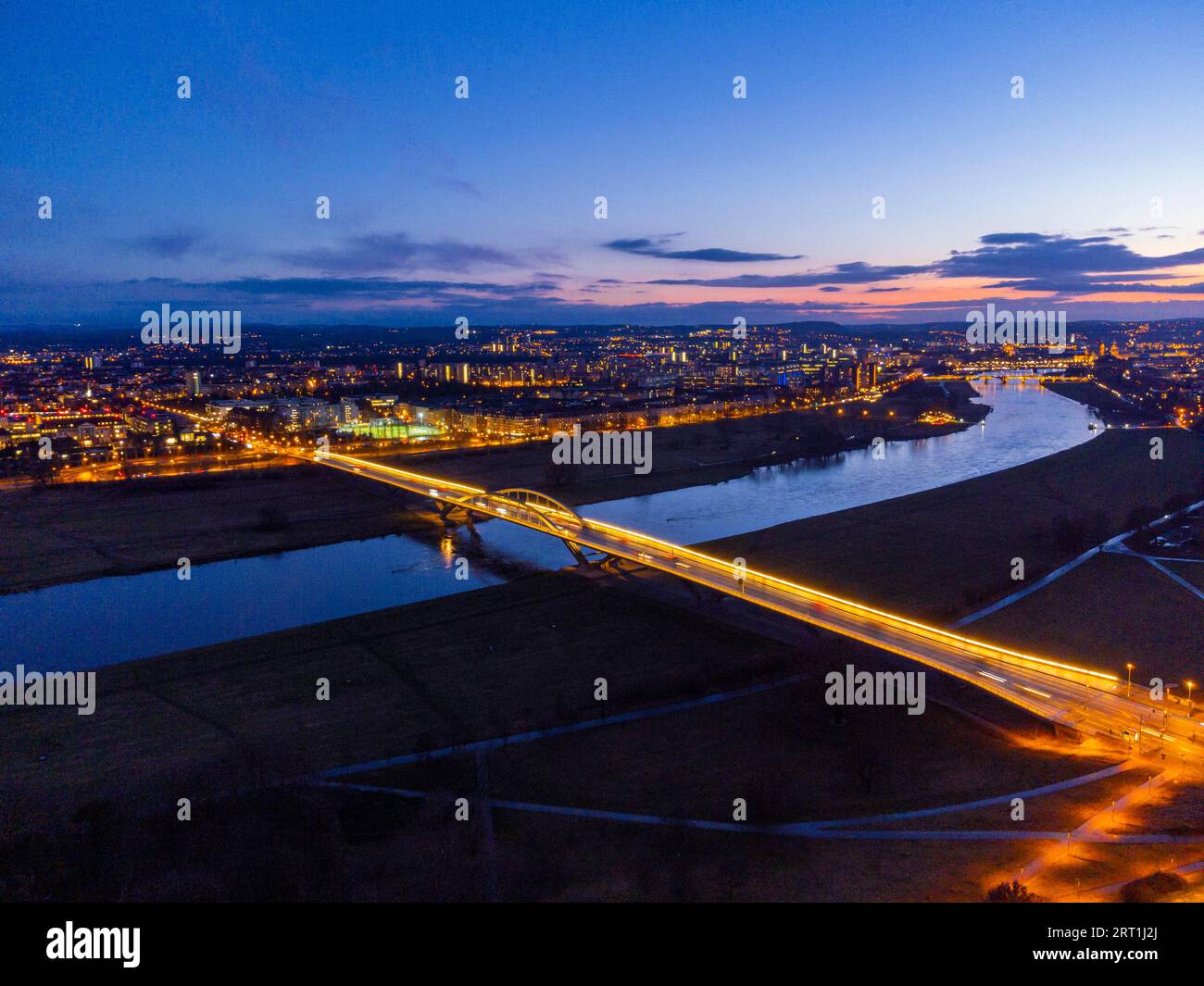 Waldschloesschen Bridge in the evening Stock Photo - Alamy