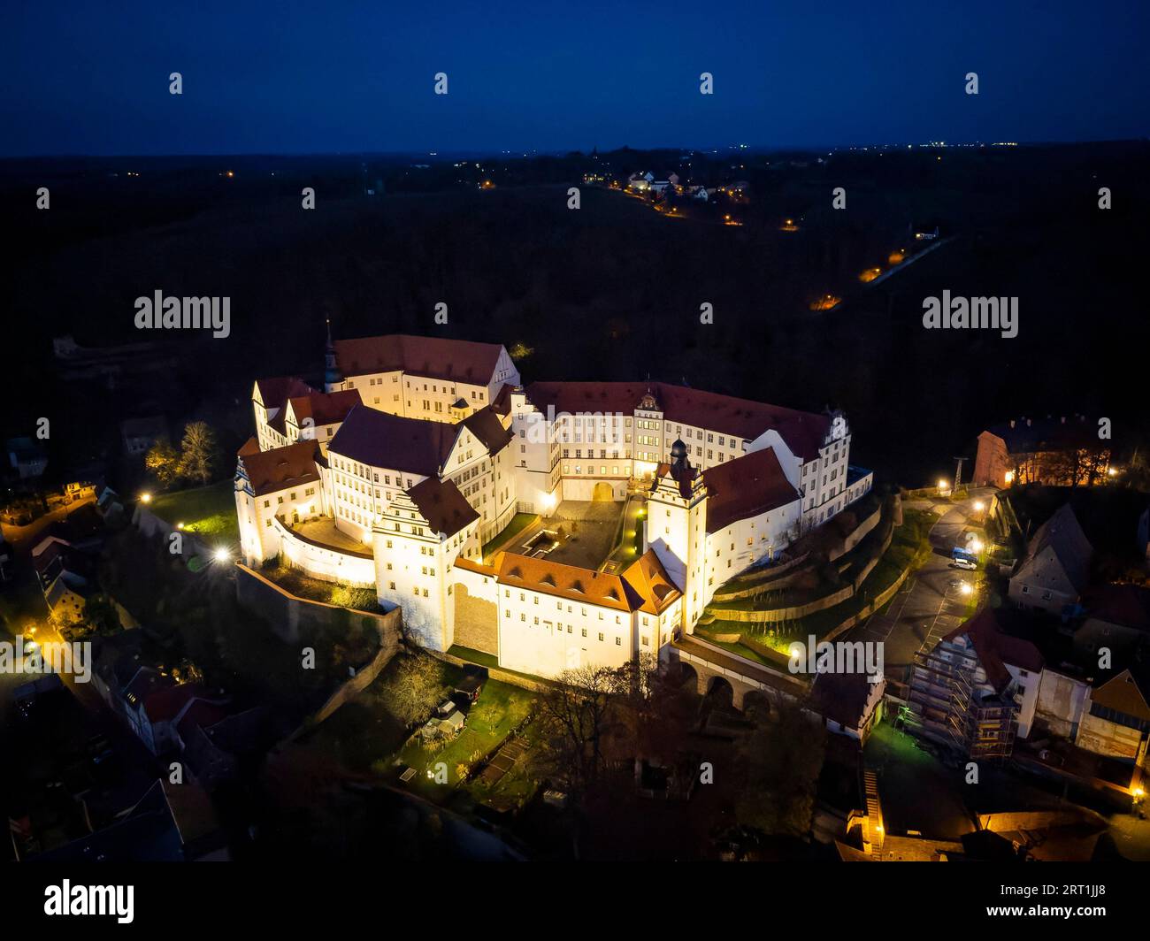 Colditz Castle by night Stock Photo - Alamy