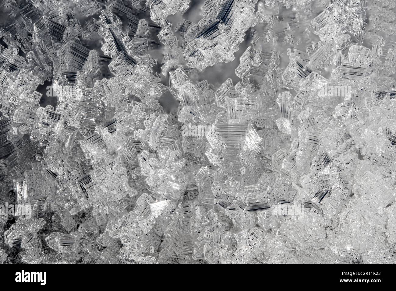 Macro image of crystal clear ice crystals. Taken from above Stock Photo ...