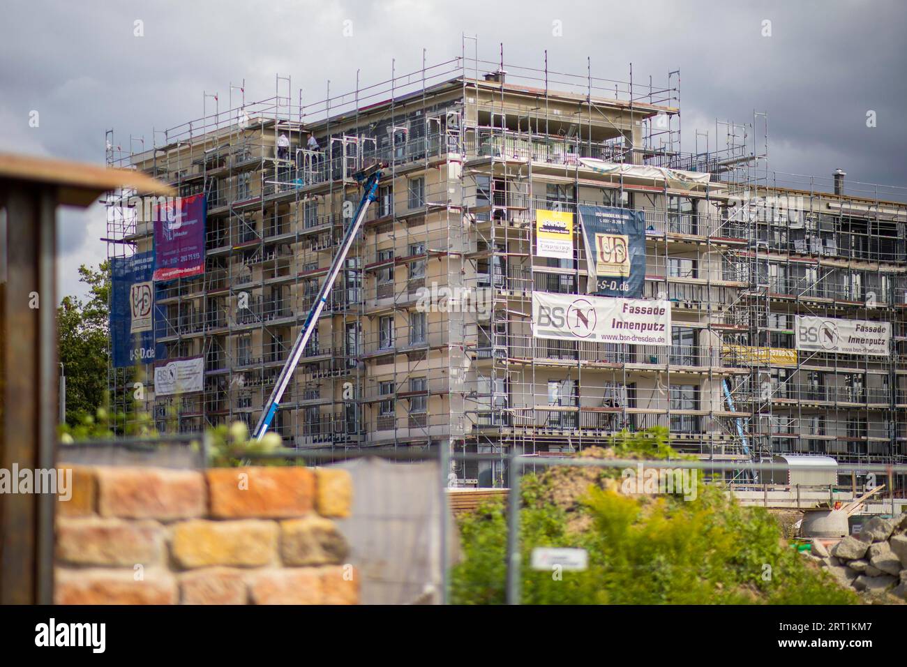 First buildings and construction site of Hafen City Dresden at ...