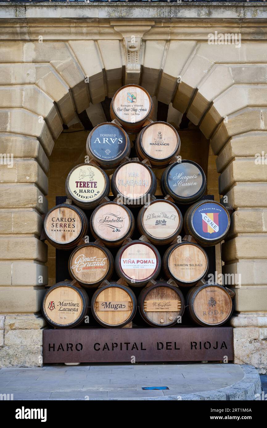 Wine barrels of the great bodegas or winehouse's of Haro, La Rioja ...