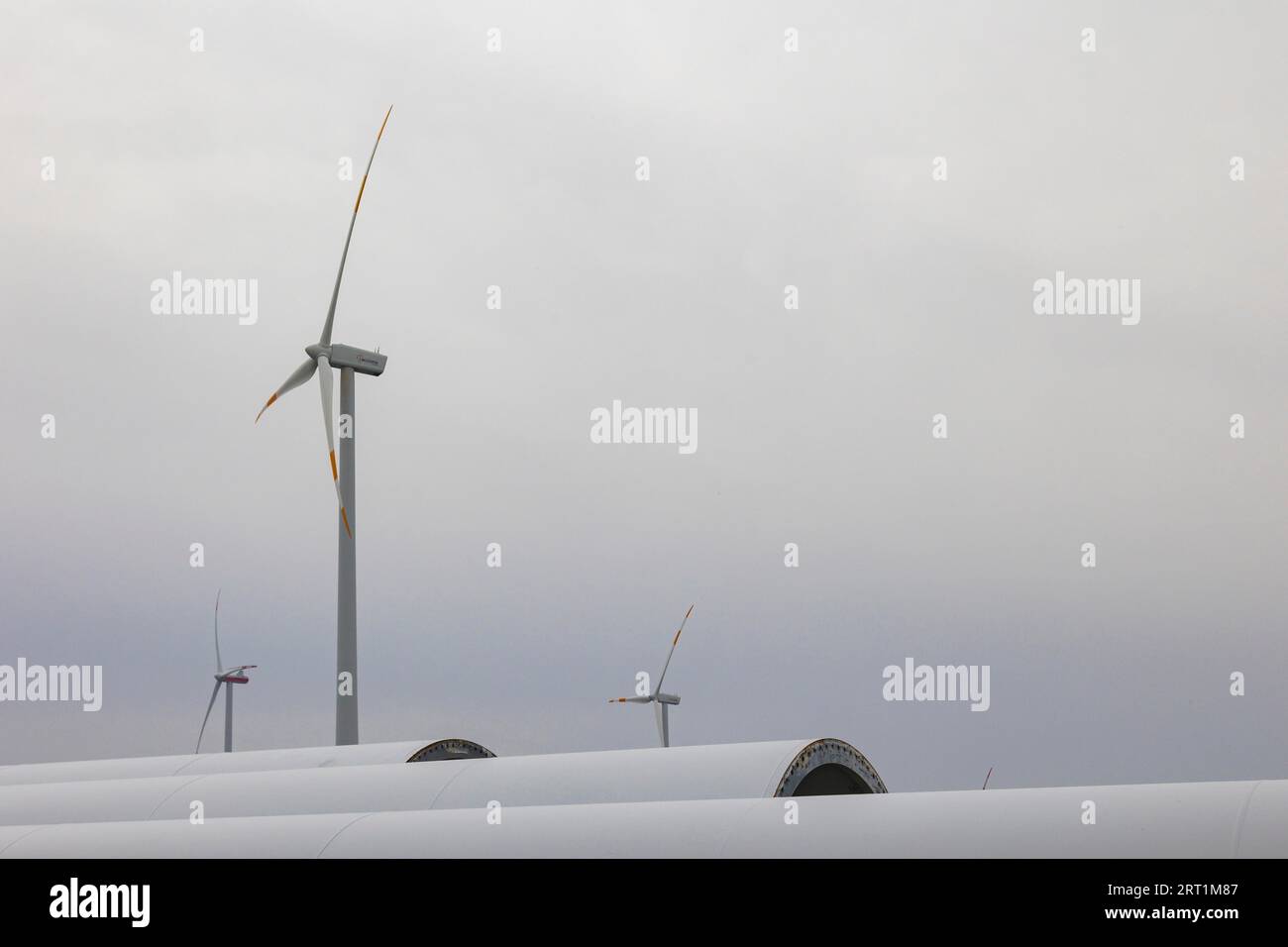 Dismantled old wind turbine at a wind farm near Elsterwerda in ...