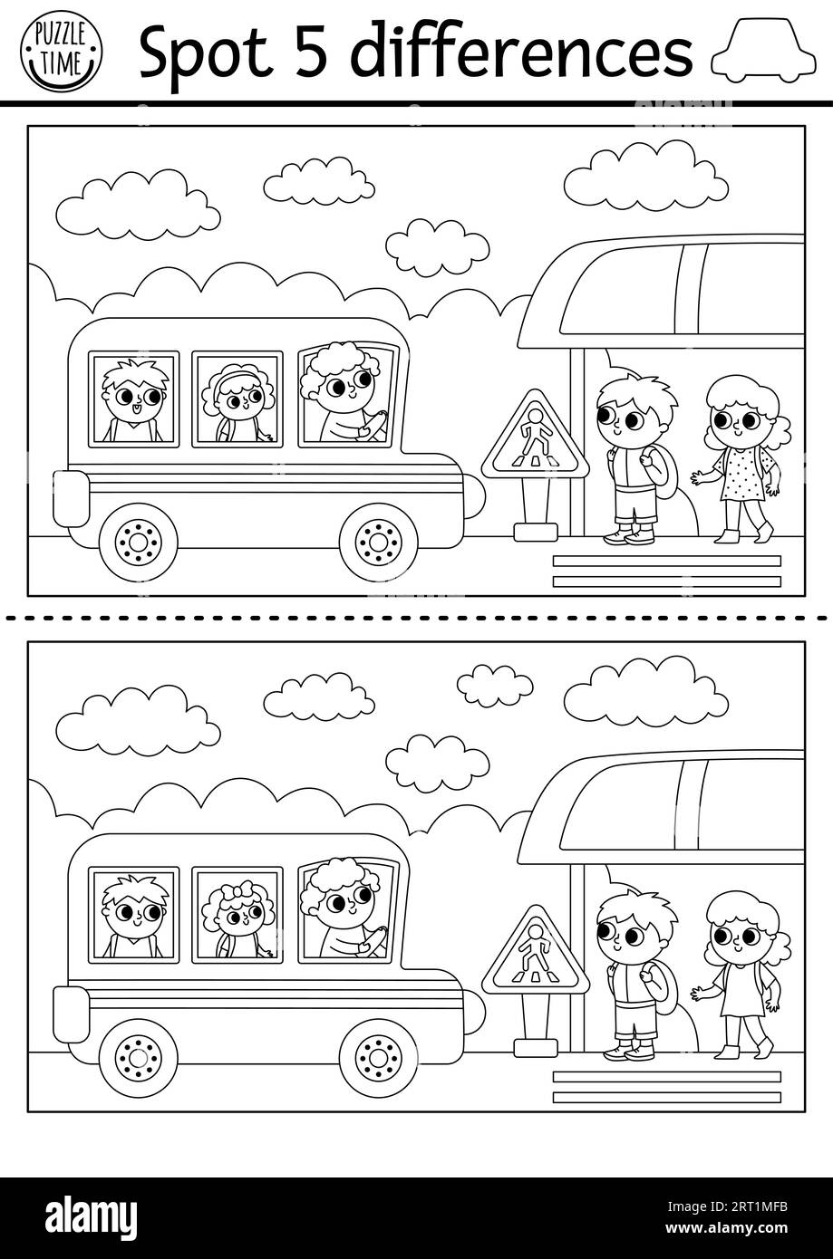 Kids on bus Black and White Stock Photos & Images - Alamy