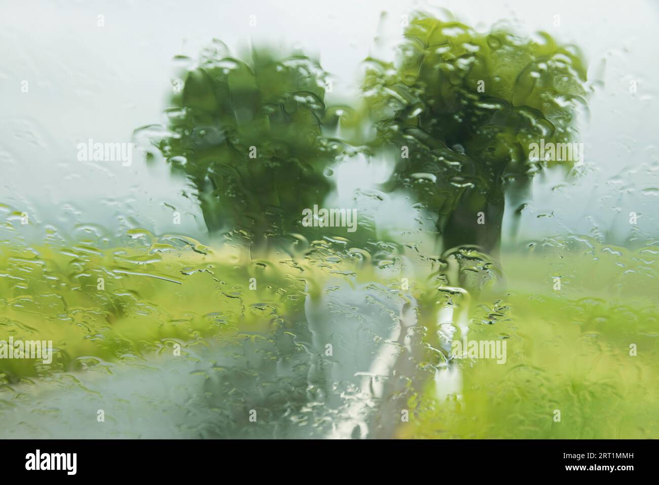 Rain seen through a pane Stock Photo - Alamy