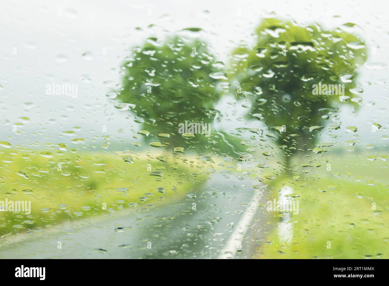 Rain seen through a pane Stock Photo - Alamy