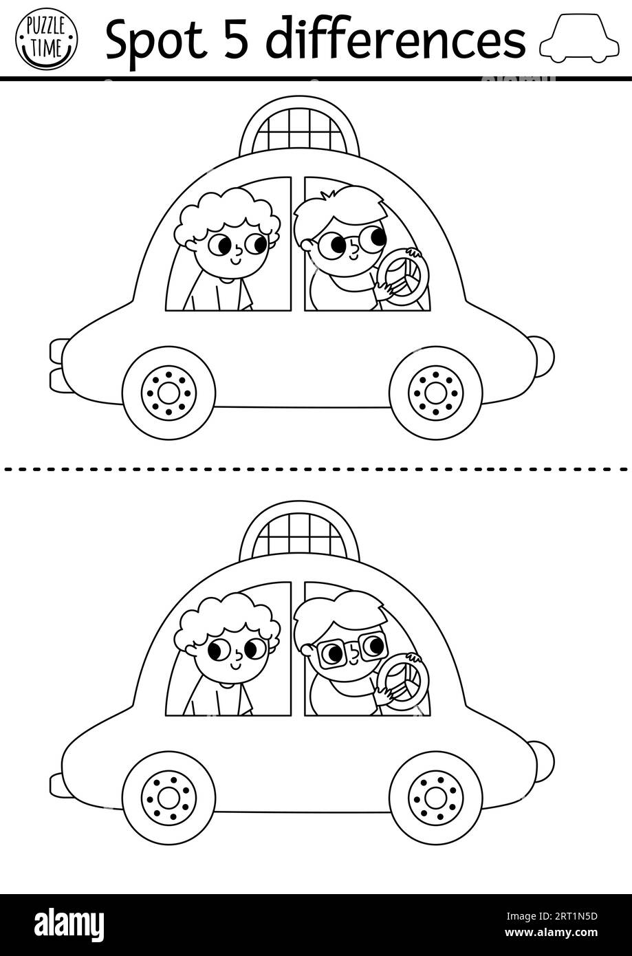 Find differences game for children. Transportation line educational ...