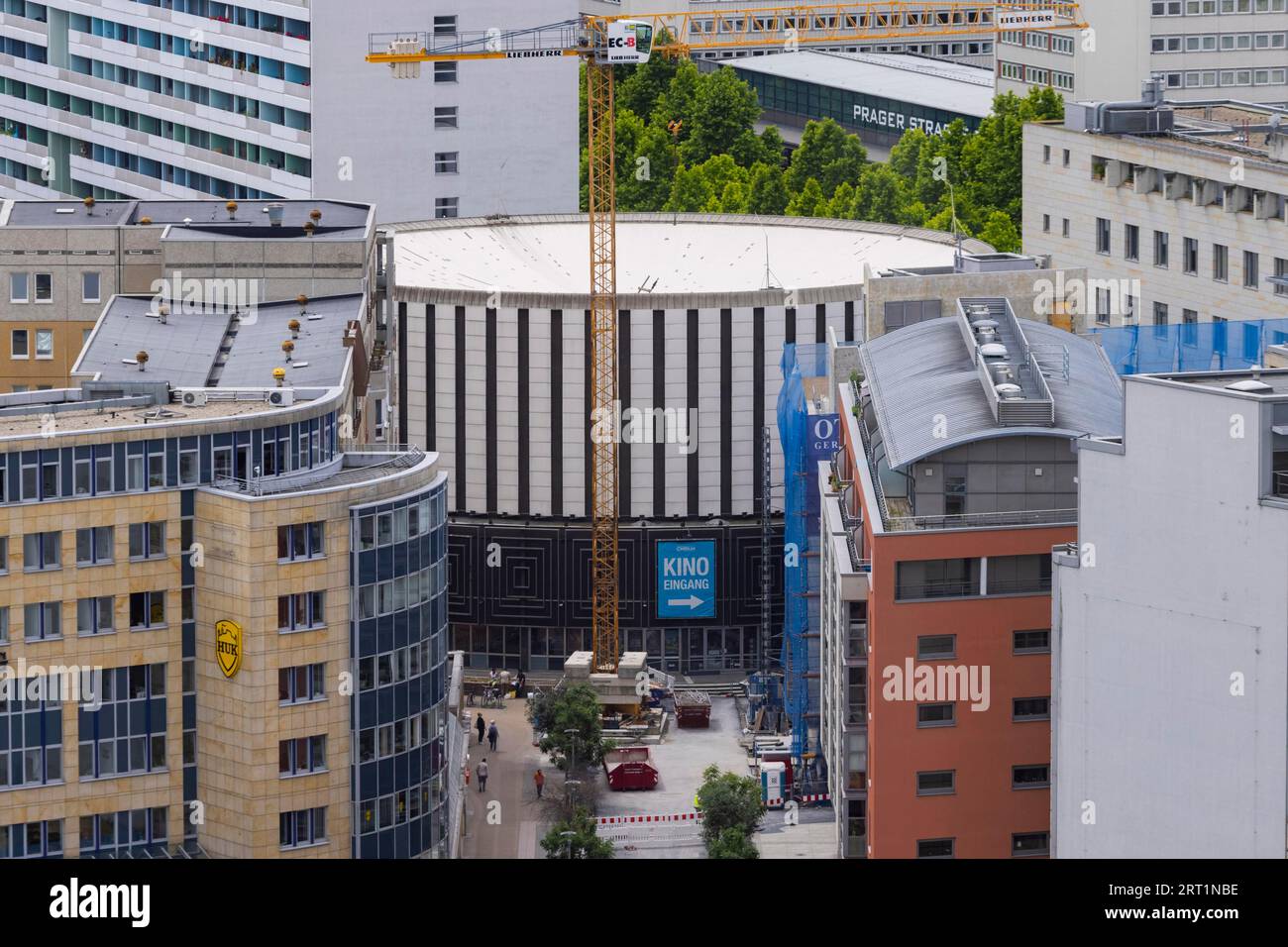 View from the town hall tower over the inner old town to Prager Strasse ...