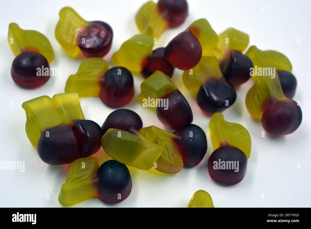 Beautiful and bright photos of sweets, candies. Jelly colored candies in the form of cherries ...