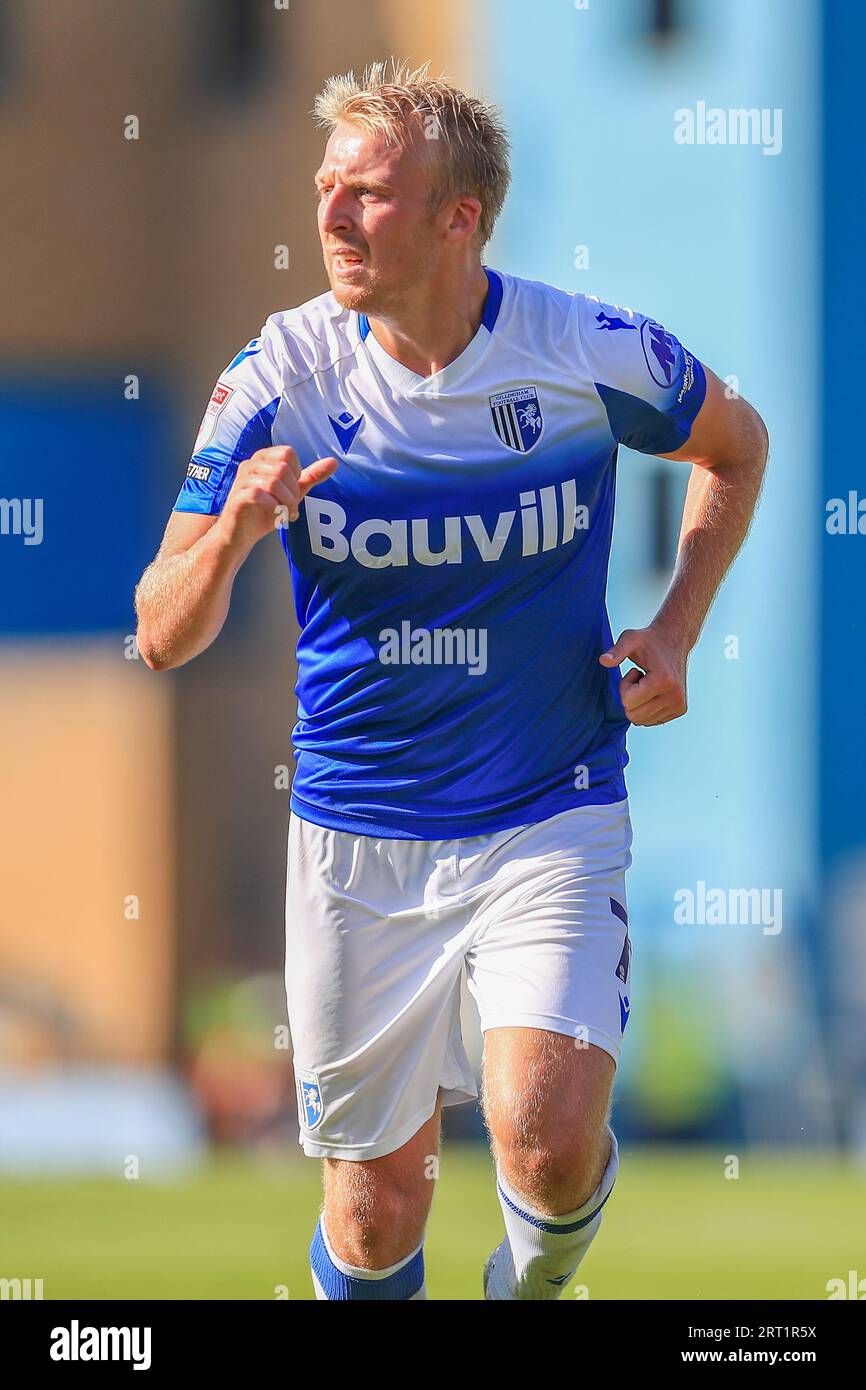 Gillingham, UK. 09th Sep, 2023. Gillingham midfielder George Lapslie (7 ...