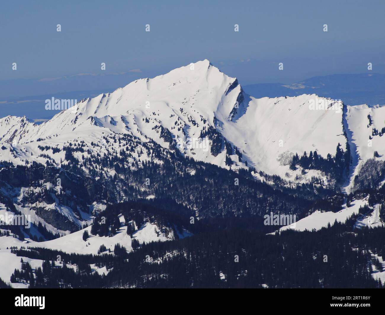 Beautiful shaped mountain Grosser Speer in Winter Stock Photo - Alamy