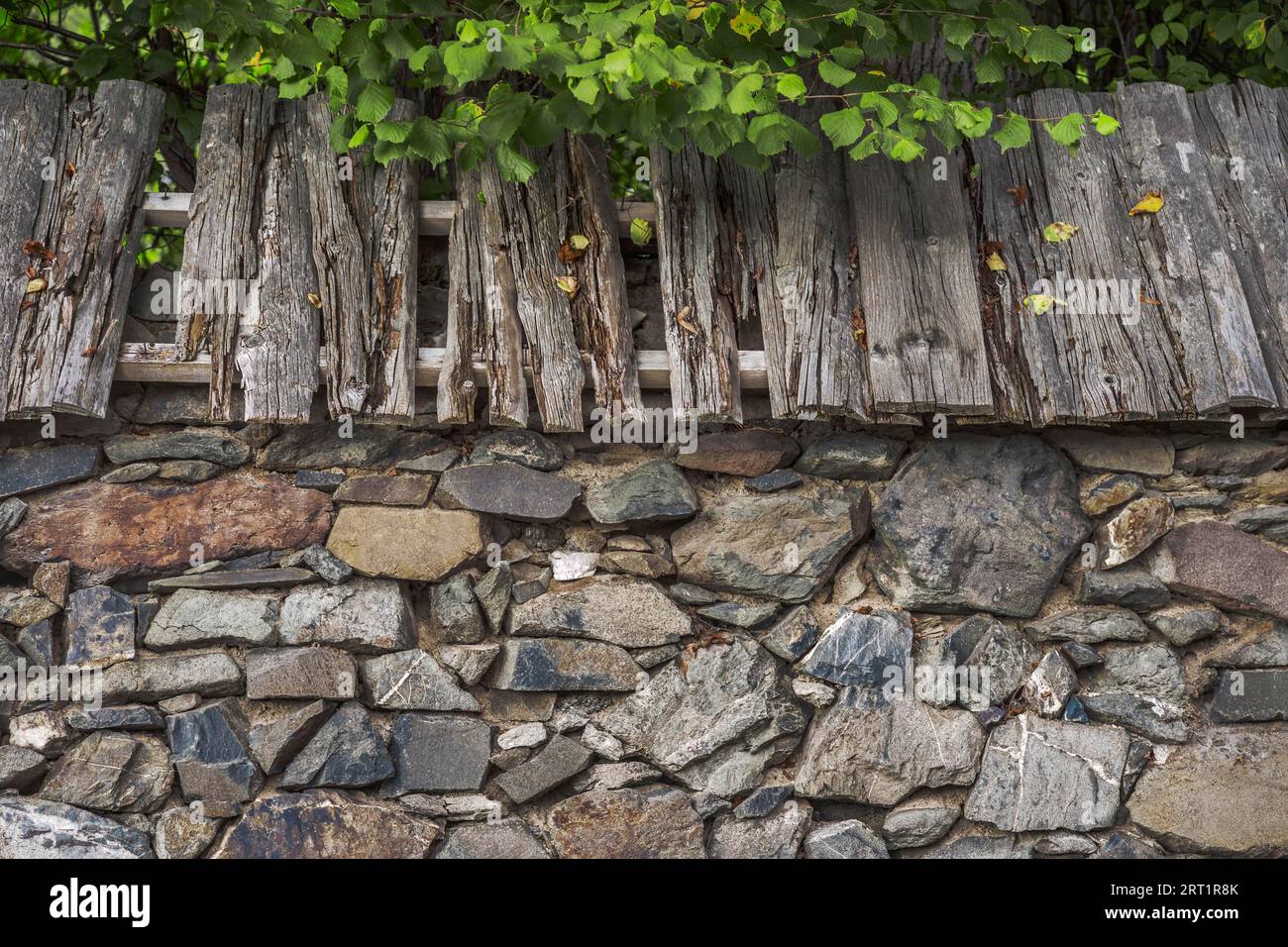 The old quarry stone wall Stock Photo - Alamy