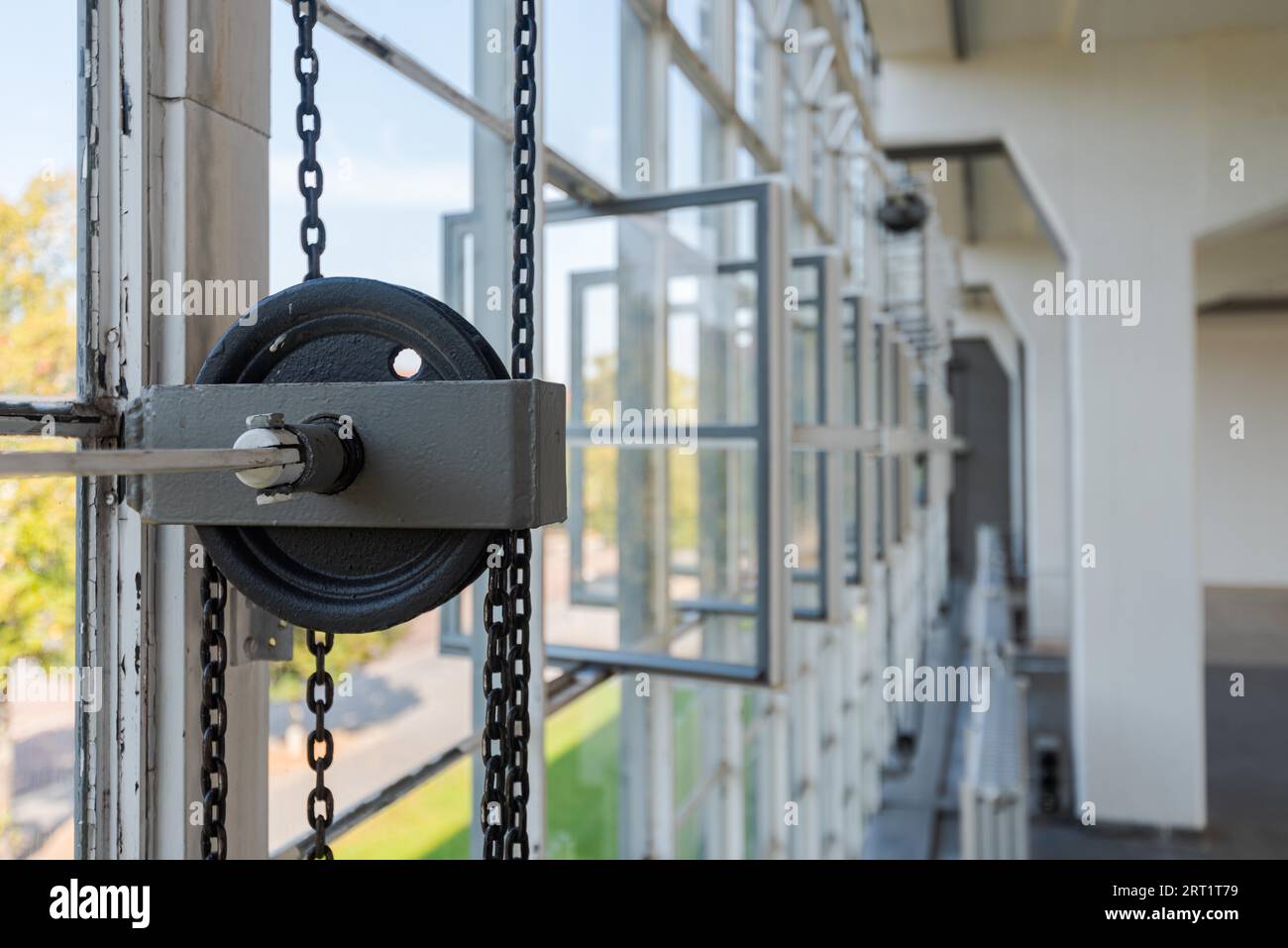 Chain pull for opening and closing big windows in the Bauhaus Dessau ...