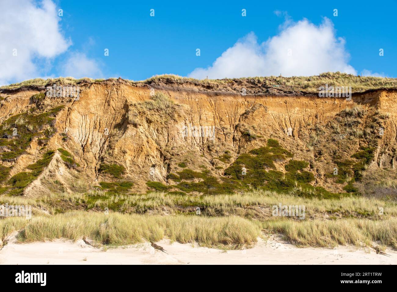Coastal erosion at the red cliff of Kampen Stock Photo - Alamy