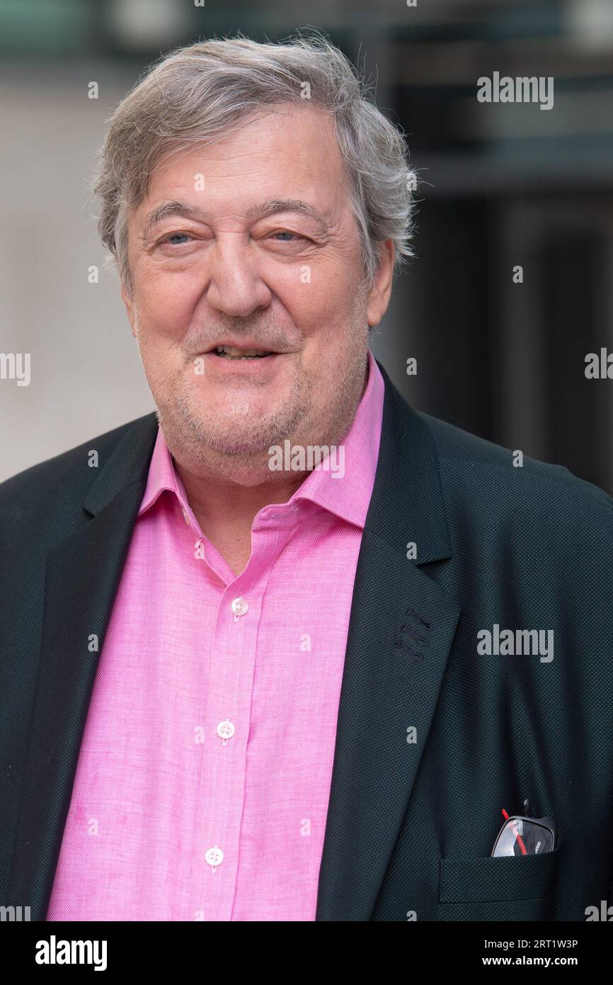 London, UK. 10 Sep 2023. Actor Stephen Fry departs BBC Broadcasting ...