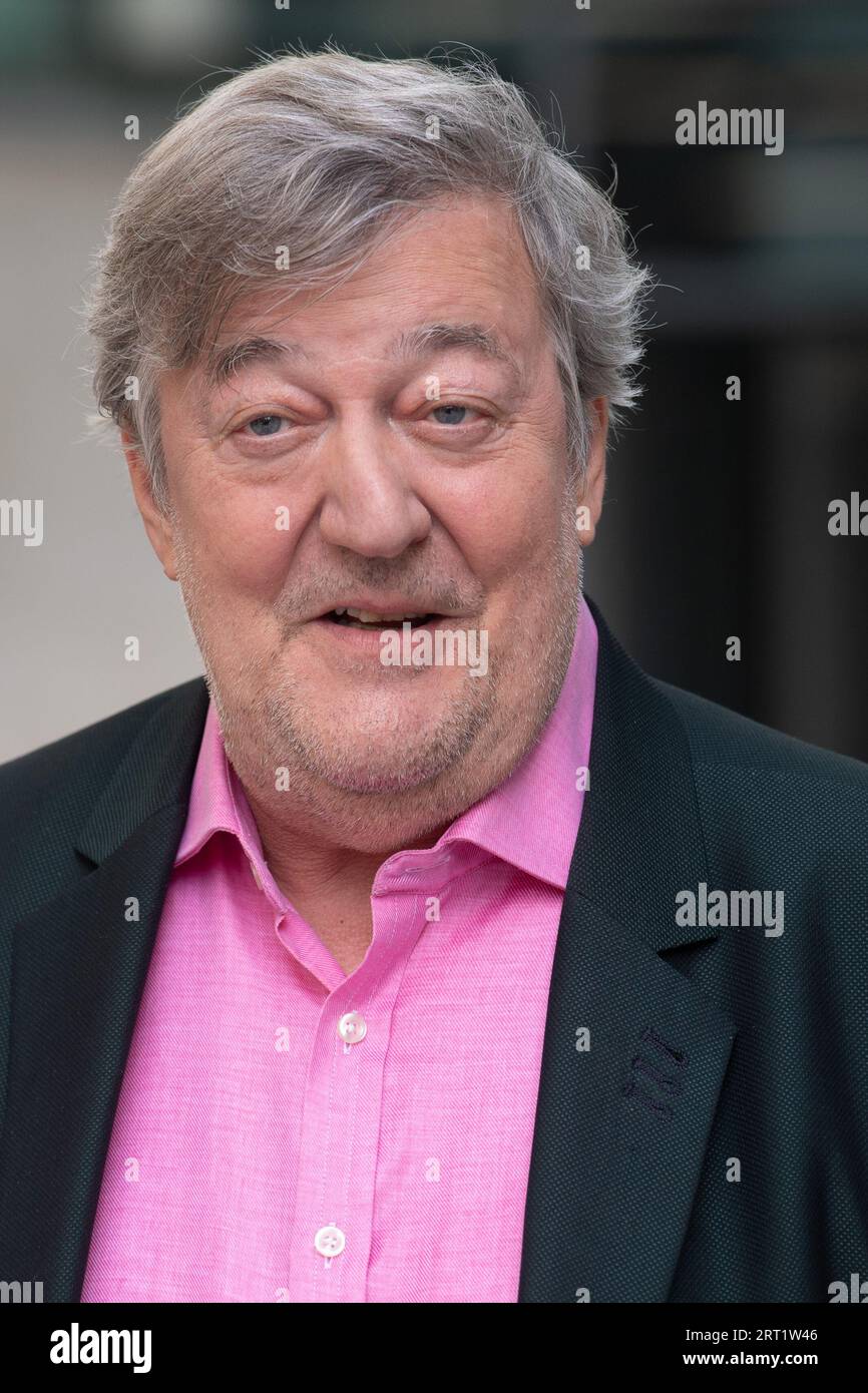 London, UK. 10 Sep 2023. Actor Stephen Fry departs BBC Broadcasting ...