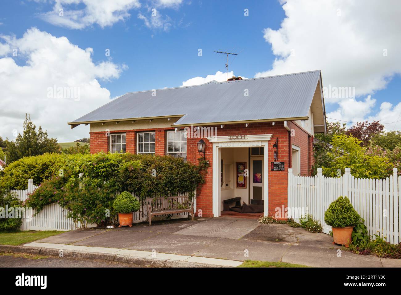 The iconic Loch Post Office on a clear spring day in Victoria Australia ...