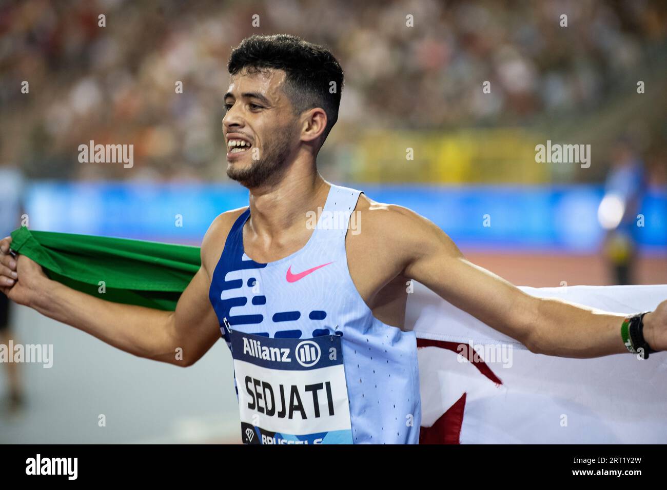 Djamel Sedjati of Algeria competing in the men’s 800m at the Allianz ...