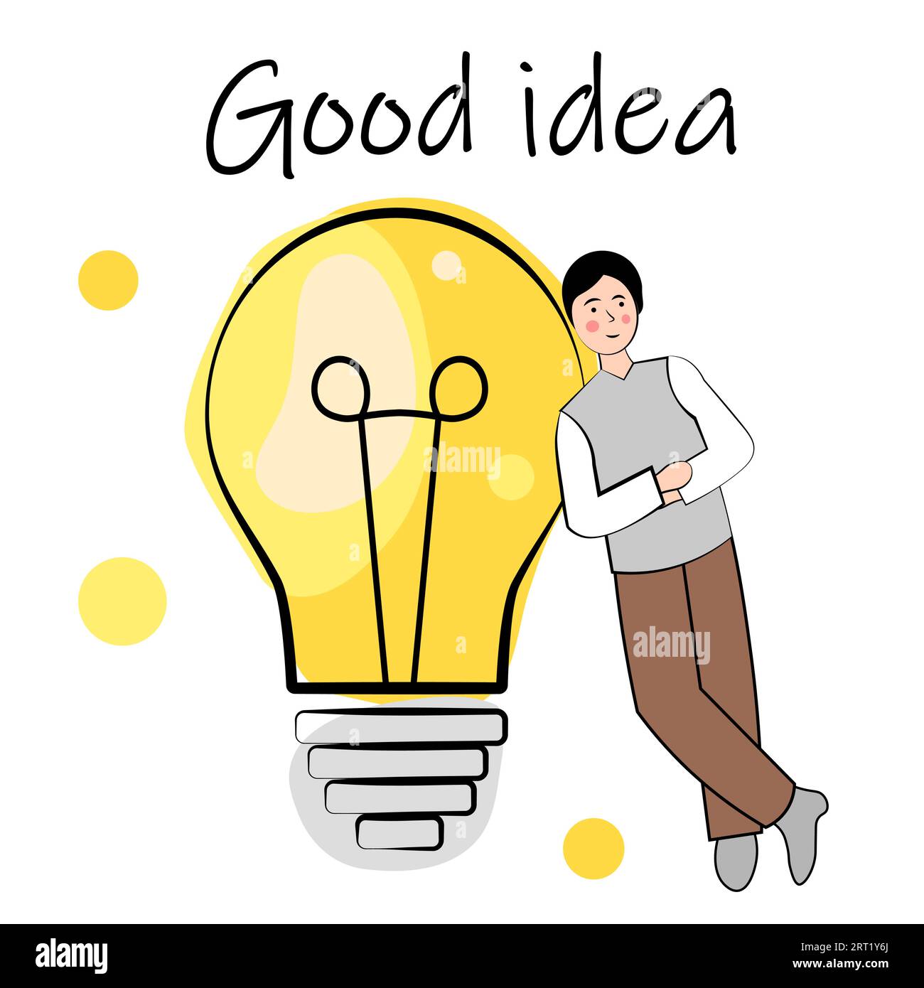 Good idea. Man and the Light Bulb Stock Vector Image & Art - Alamy